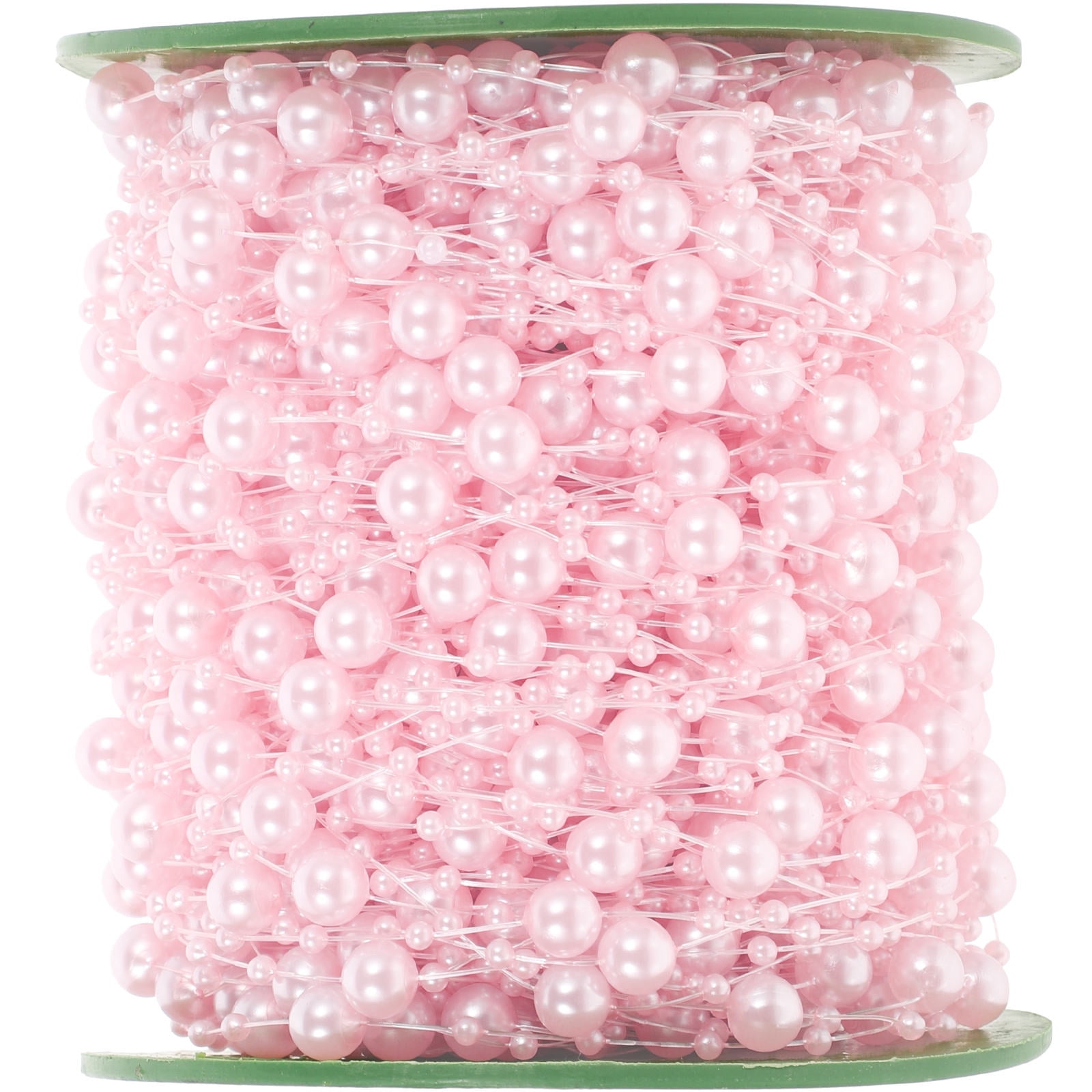 GAXIRE 1 Roll Pink Plastic Artificial Pearl String For Diy Vase Filler ...