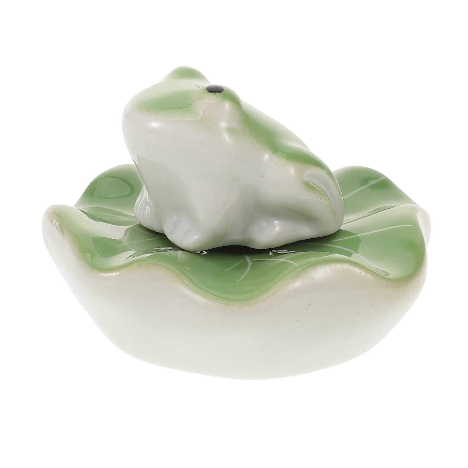 GAXIRE 1 Set Aquarium Decorations Ceramic Floating Frog Green Realistic ...