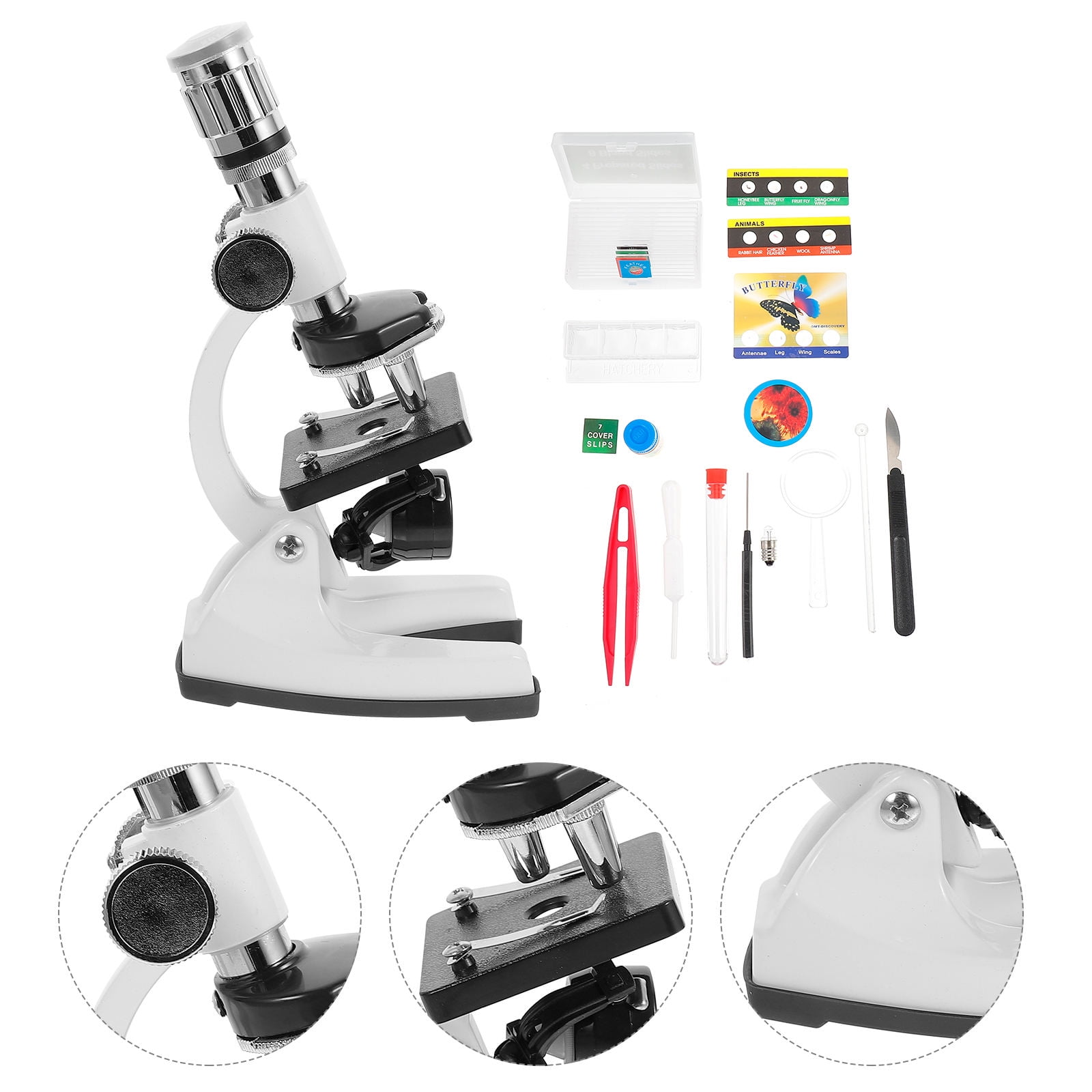 GAXIRE 1 Set Beginner Microscope for Kids in Silver 37X34CM PC ABS for ...