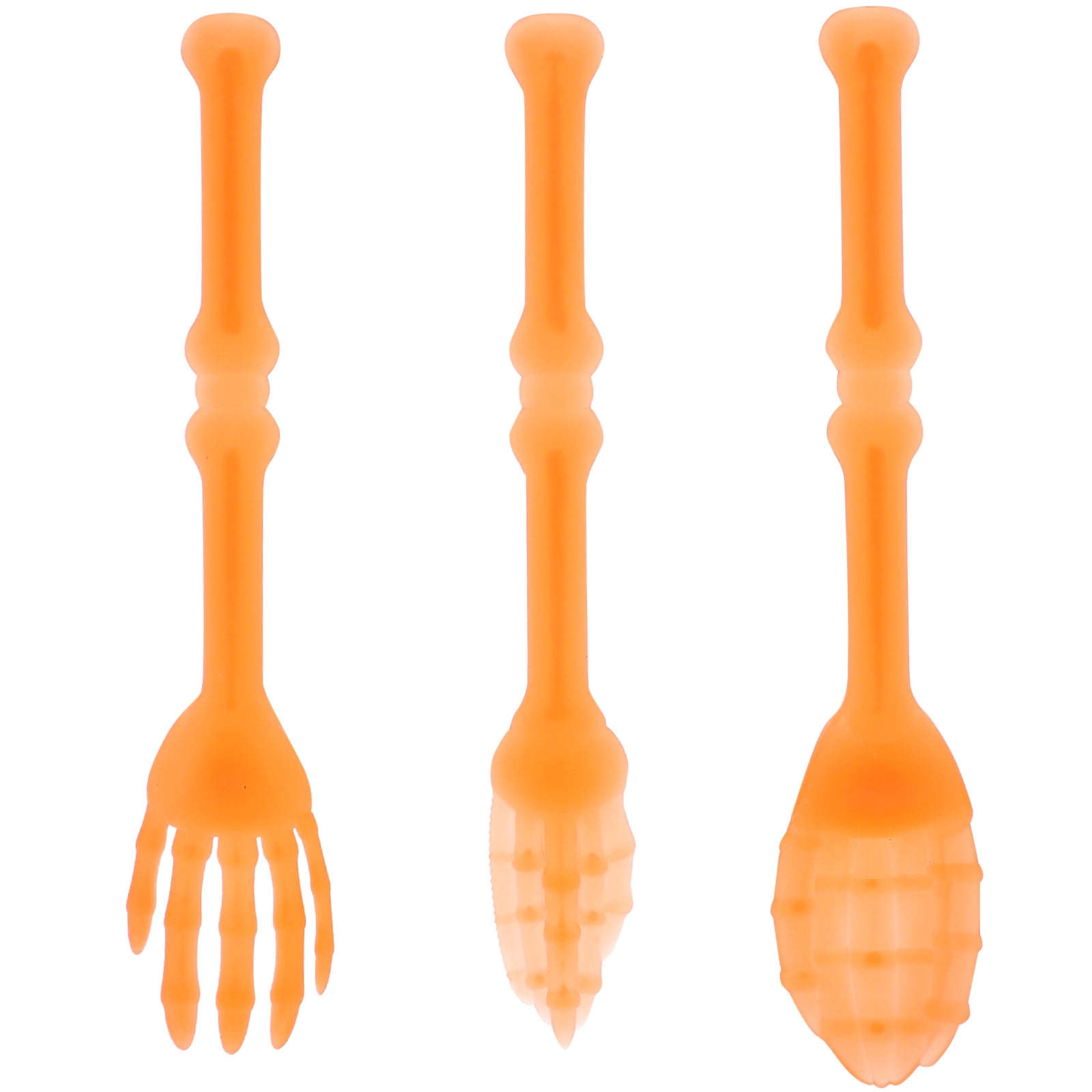 GAXIRE 1 Set Eating Utensils Sets Plastic Skeleton Hand Shape Orange for Snacks - Walmart.com
