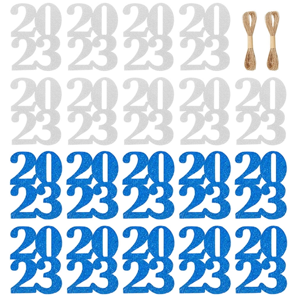 GAXIRE 1 Set Graduation Prom Water Bottle Label Vase Labels Blue Silver ...