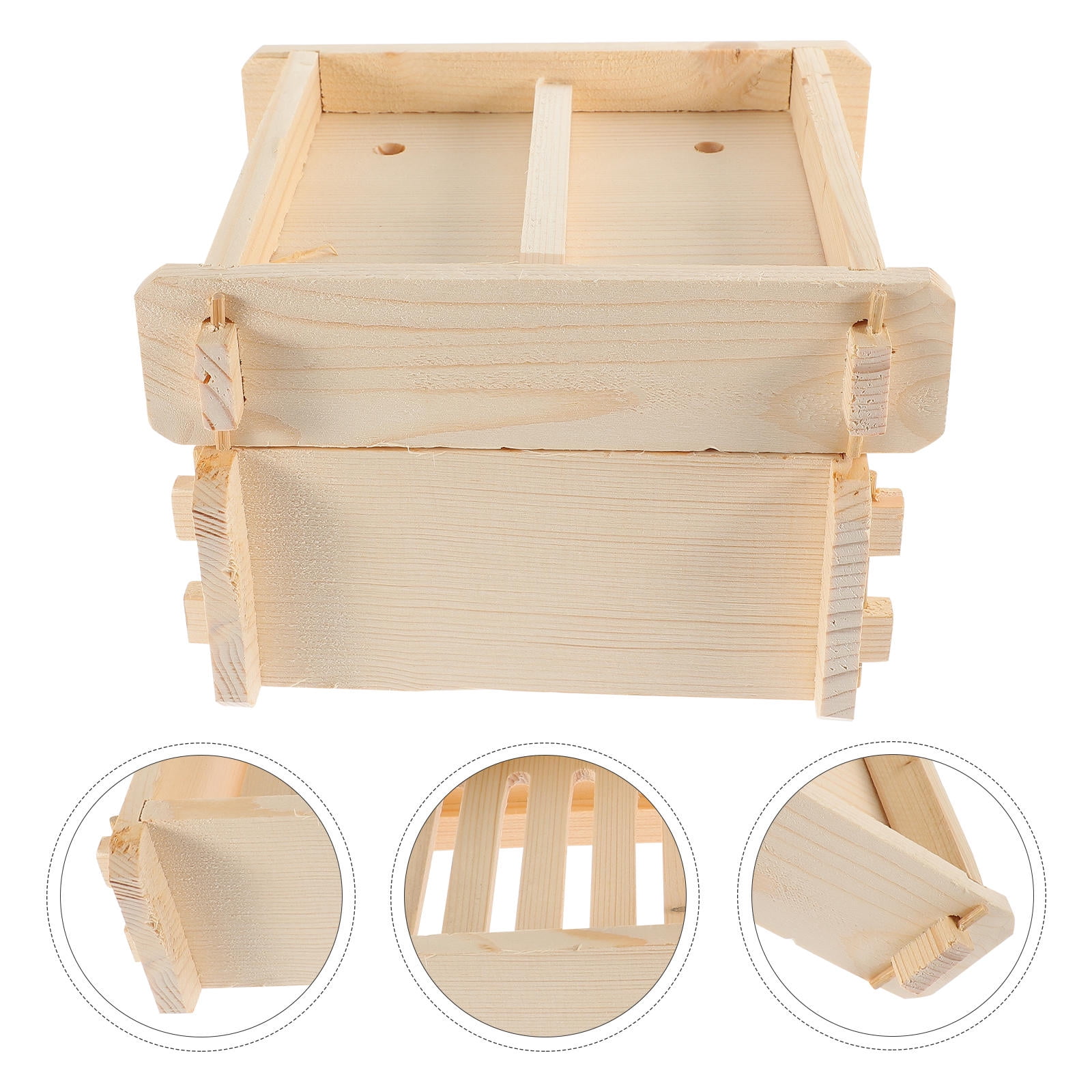 GAXIRE Khaki Wood Square Steamer Basket Set for Steaming and Serving ...
