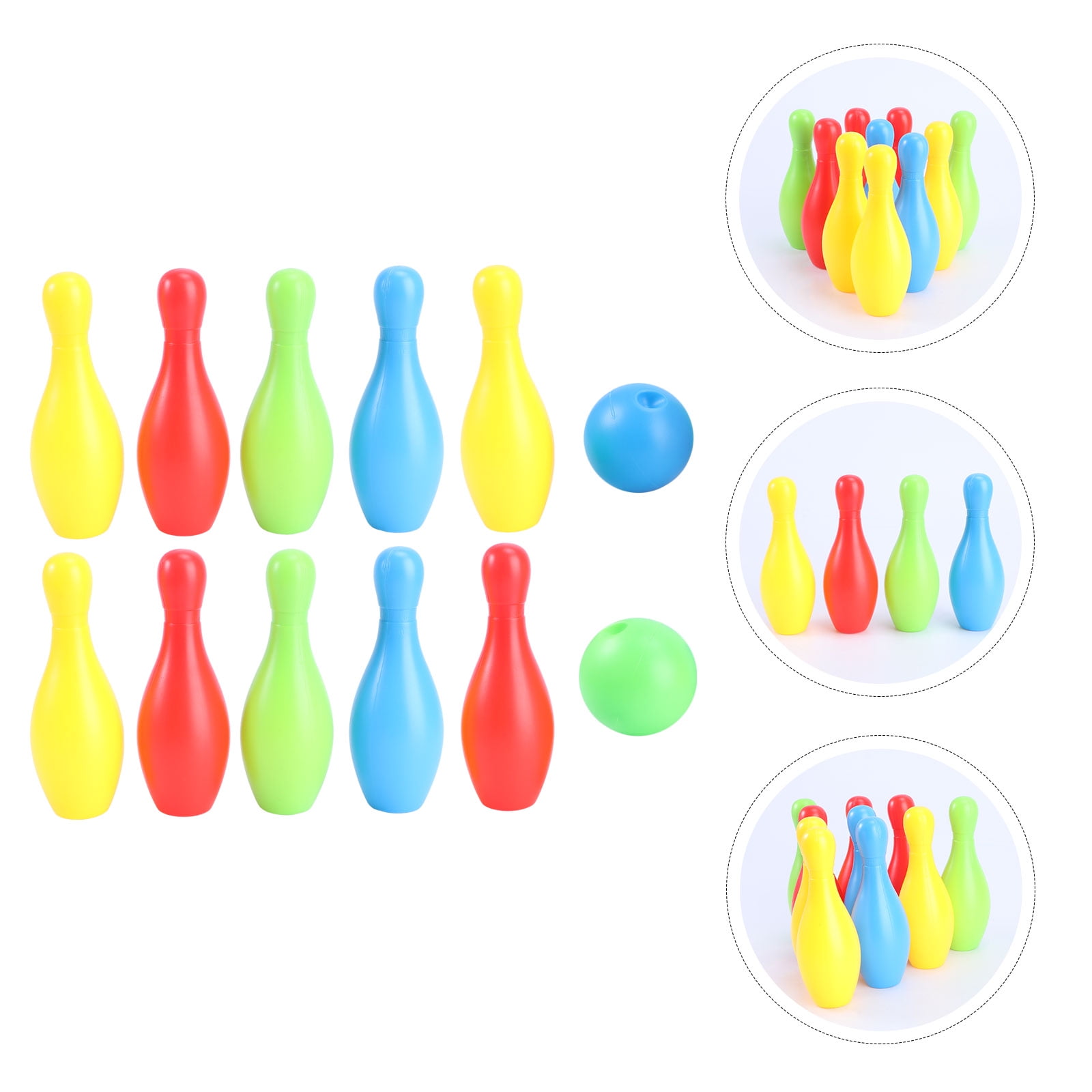 GAXIRE 1 Set Kids Bowling Toys Rubber Plastic Childrens Interactive ...