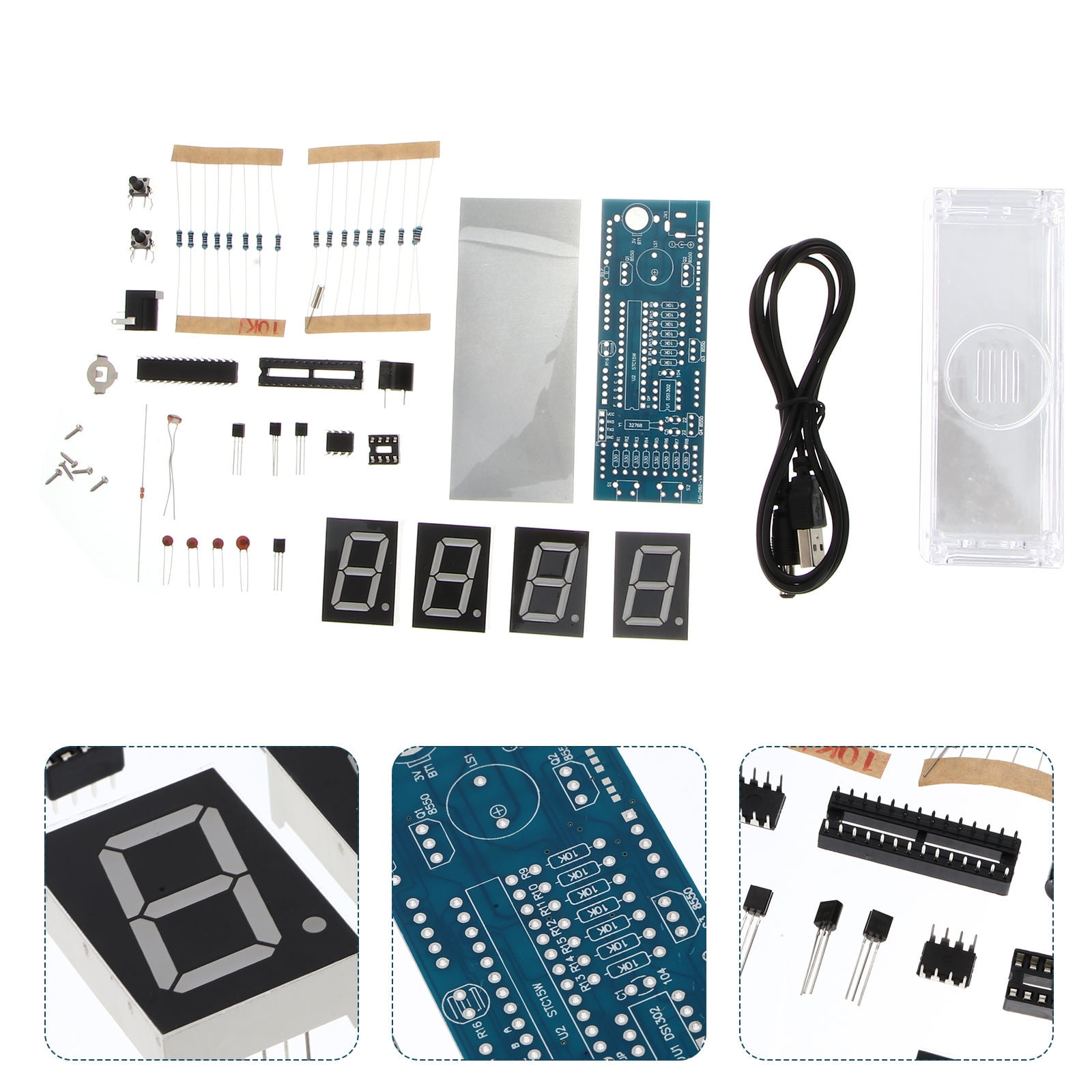 GAXIRE 1 Set Led Digital Clock Kit Diy Clock Kit Solder Microchip Clock ...