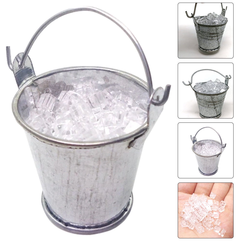 GAXIRE Miniature Bucket Tiny Decor Buckets Mini Ice Pail Model Resin 1 ...