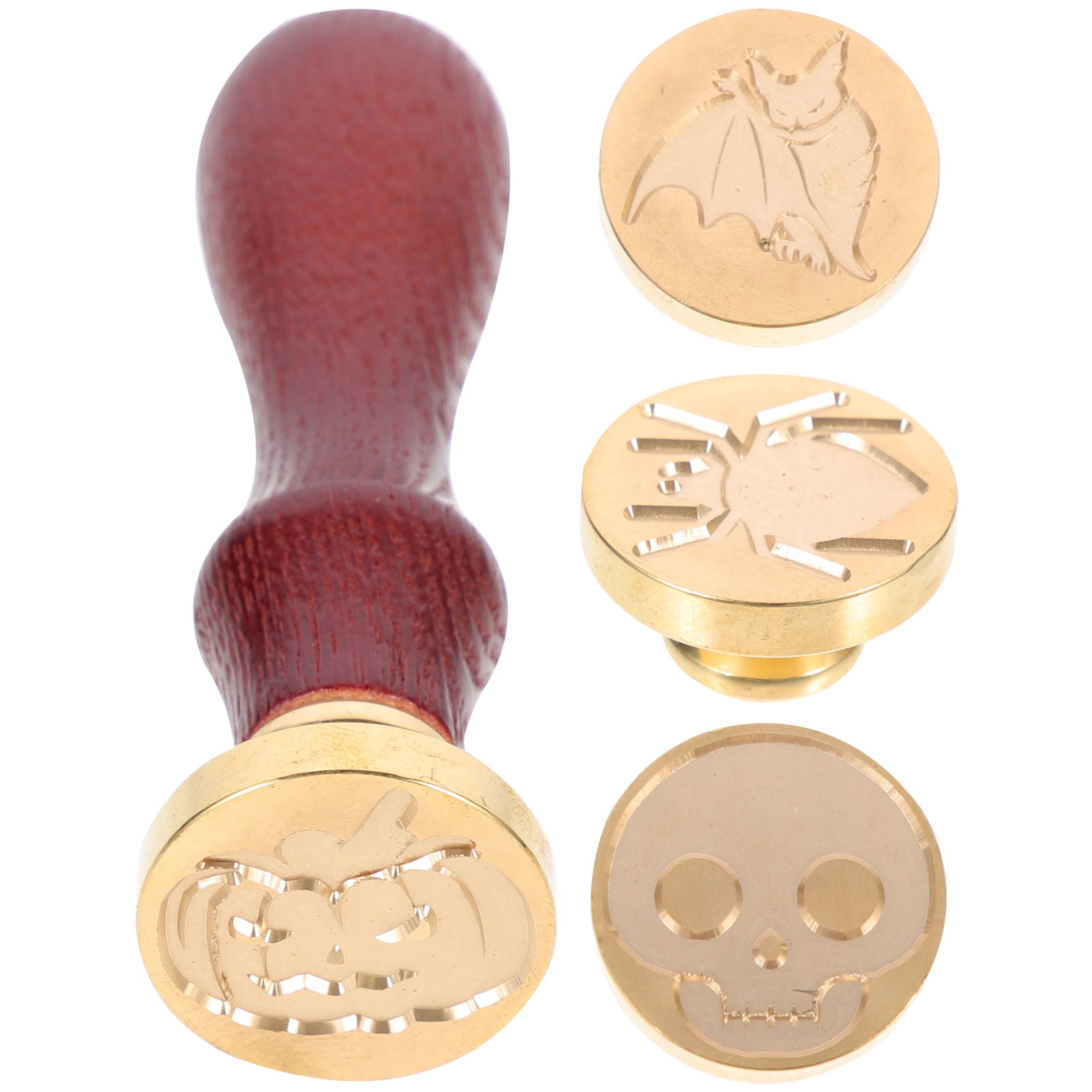 GAXIRE 1 Set Wax Seals Kit Assorted Color Wood Metal Round Square Shape ...