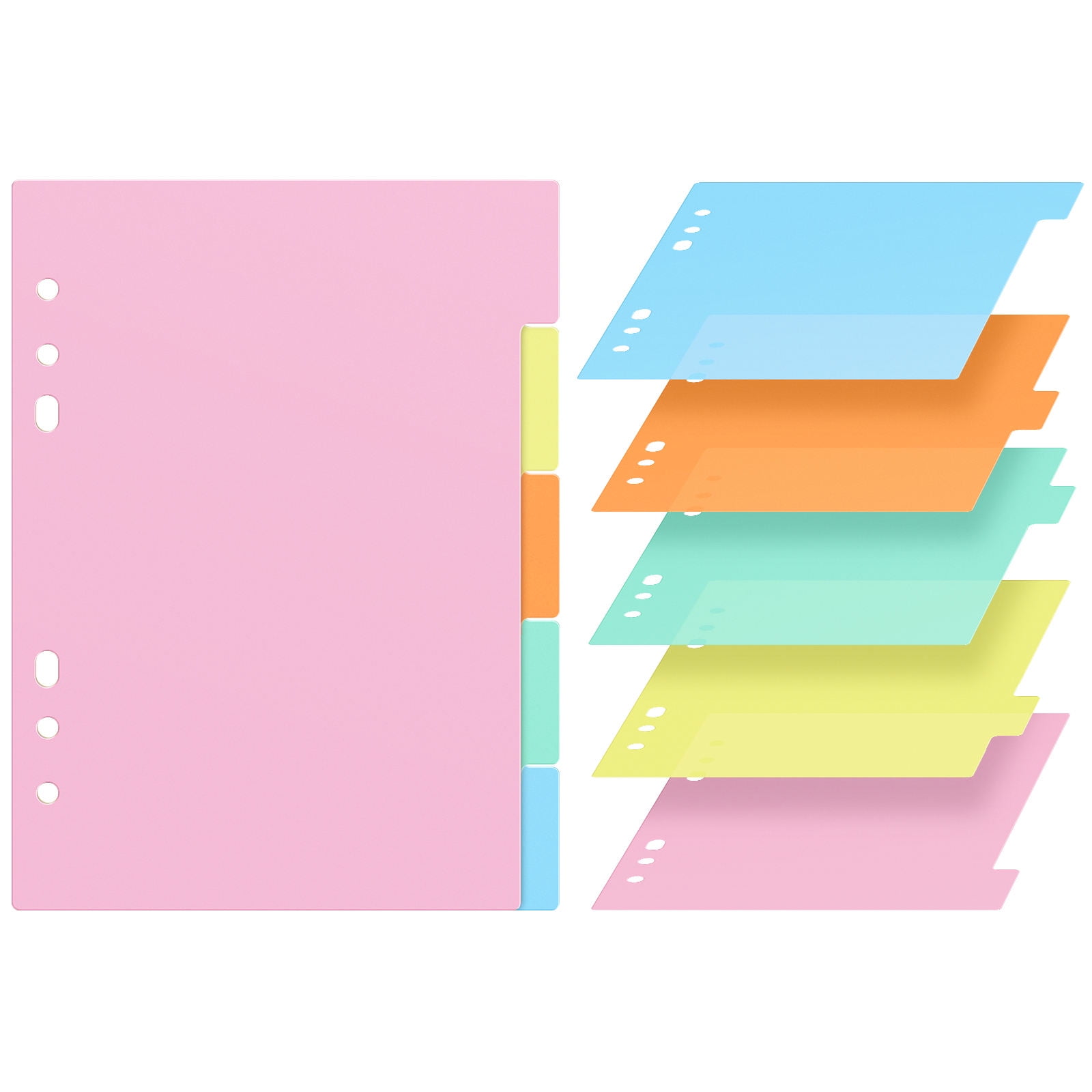 GAXIRE 10 Pcs PVC Binder Divider Assorted Color for Notebook Divider ...