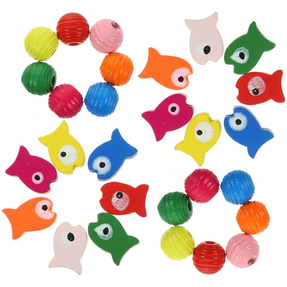 GAXIRE 100Pcs Birds Building Blocks Multicolor Wood Beads for Mental ...