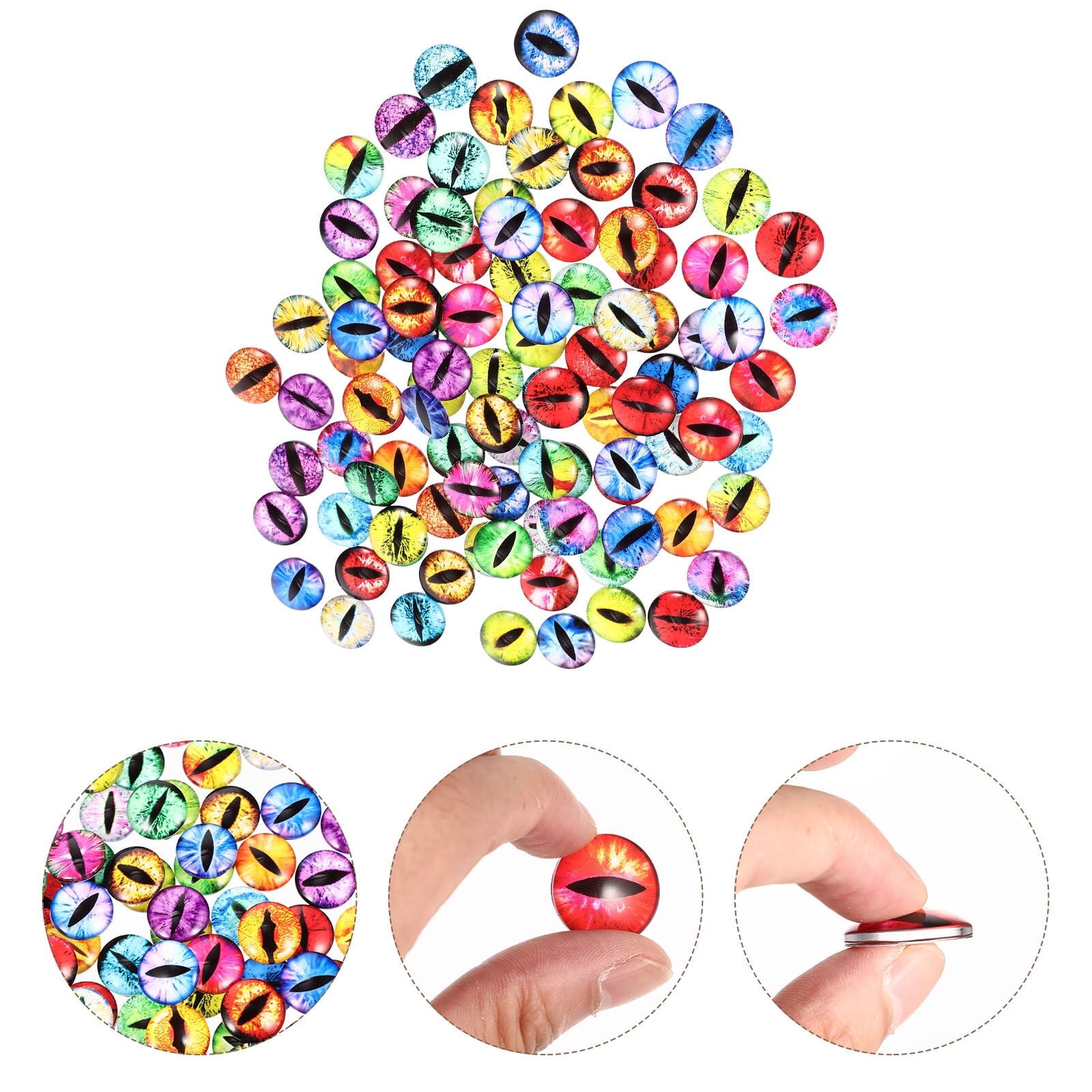 GAXIRE 100Pcs Glass Eyes Eyeballs Fake Eyes for Doll Making Craft ...