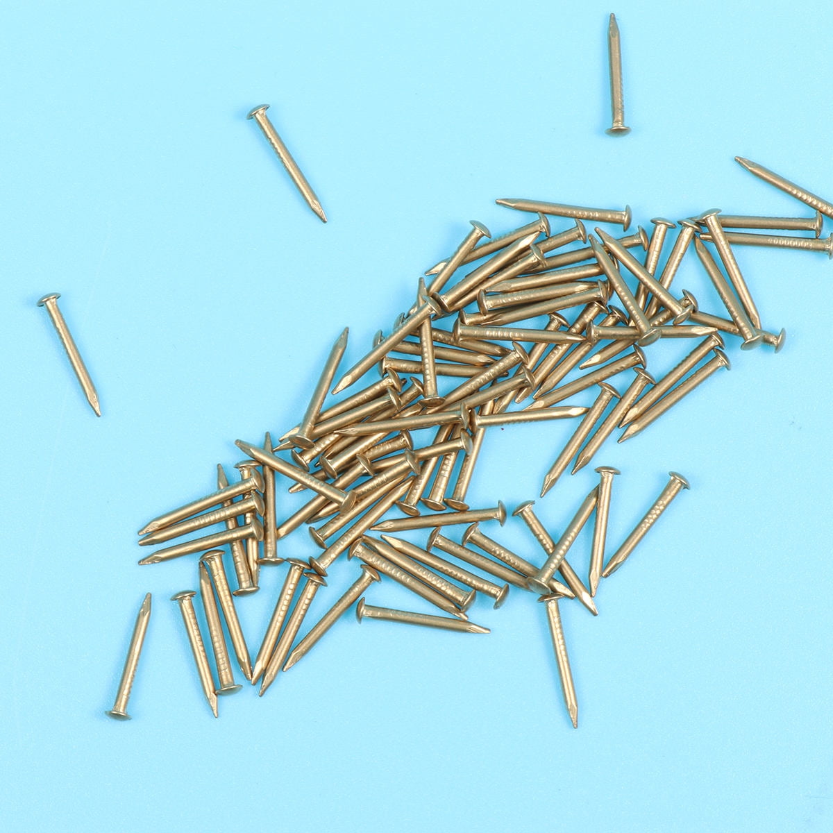 GAXIRE 100Pcs Golden Round Head Antique Style Brass Nails for Furniture ...