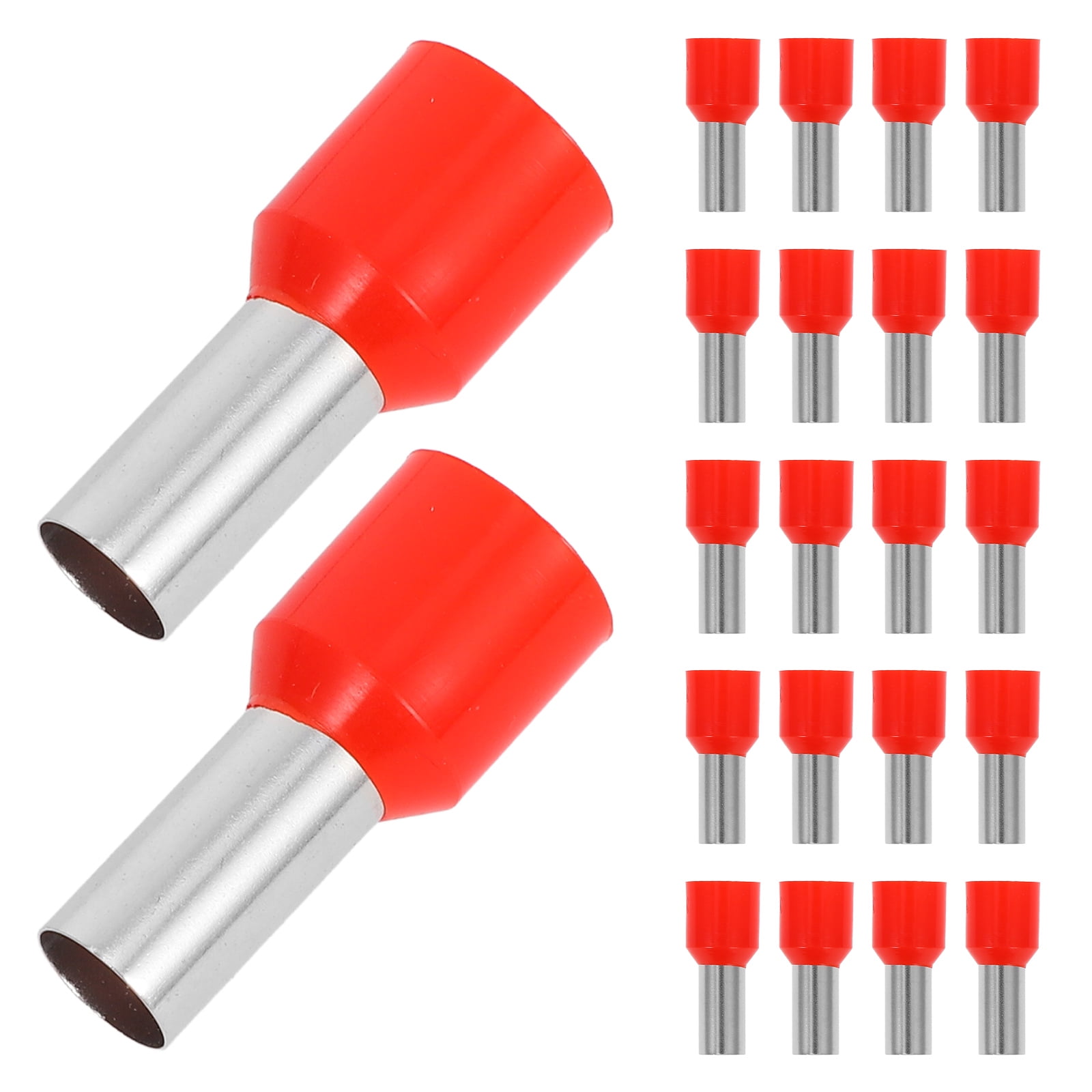 GAXIRE 100pcs Insulated Ferrule Kit Crimp Terminals Red Prevent Current ...