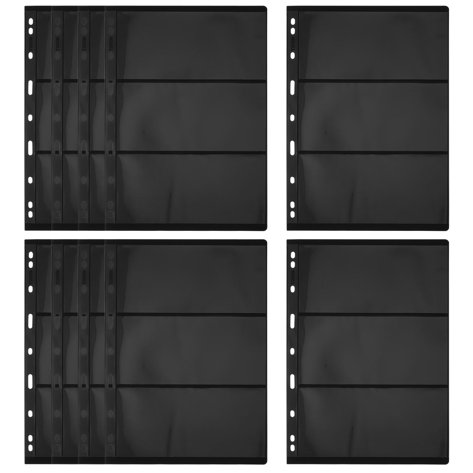 GAXIRE 10Pcs Pet Material Black Square Album Inner Sheets for Stamp ...