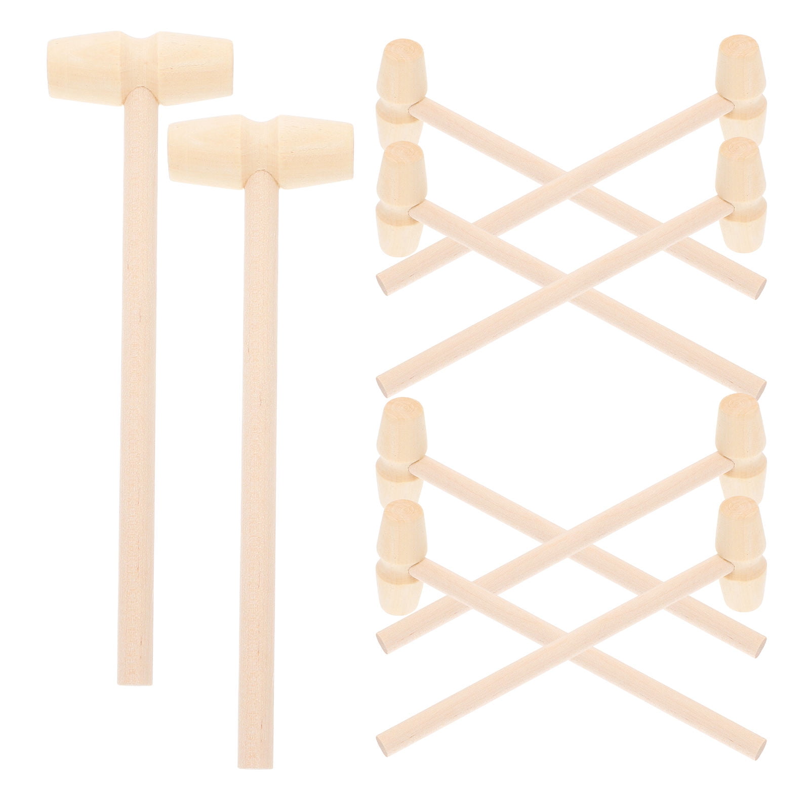 GAXIRE 10Pcs Small Wood Hammers for Children Muscle Development and ...