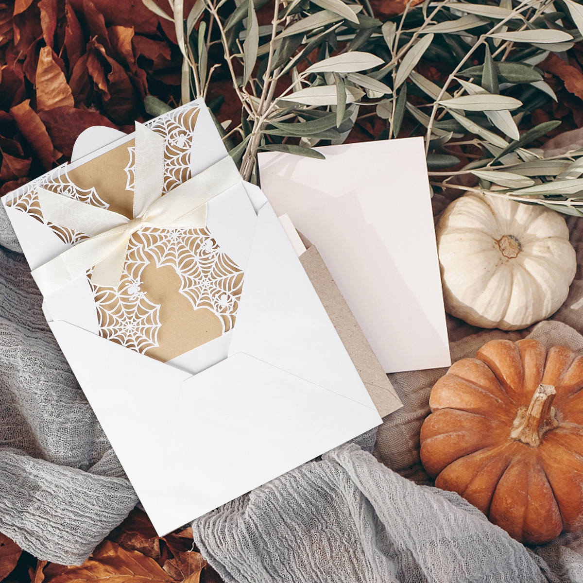 GAXIRE 10Pcs Theme Invitation Cards and Envelopes Square Black White ...