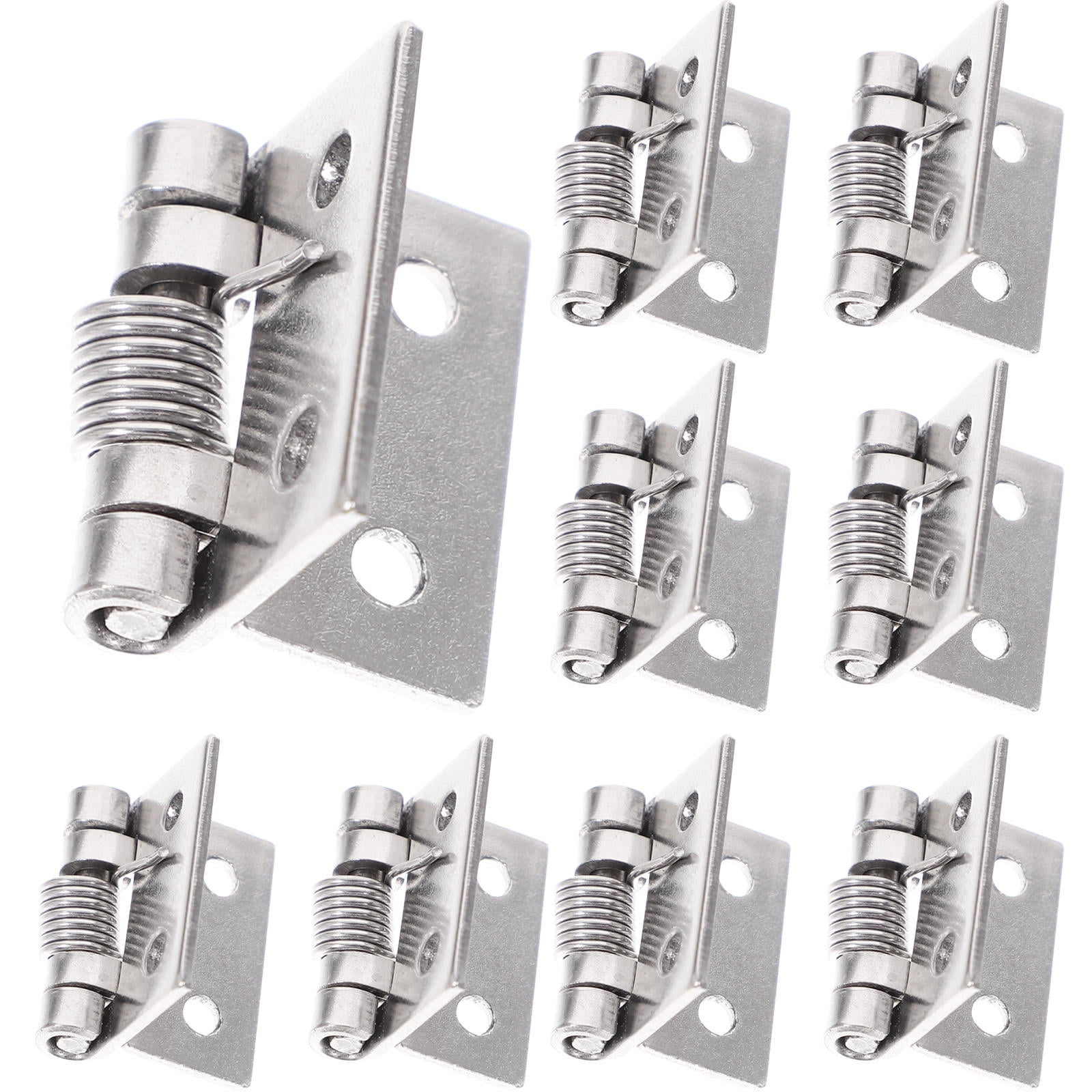 GAXIRE 10pcs Automatic Closing Spring Loaded Hinges Spring Hinge Silver ...