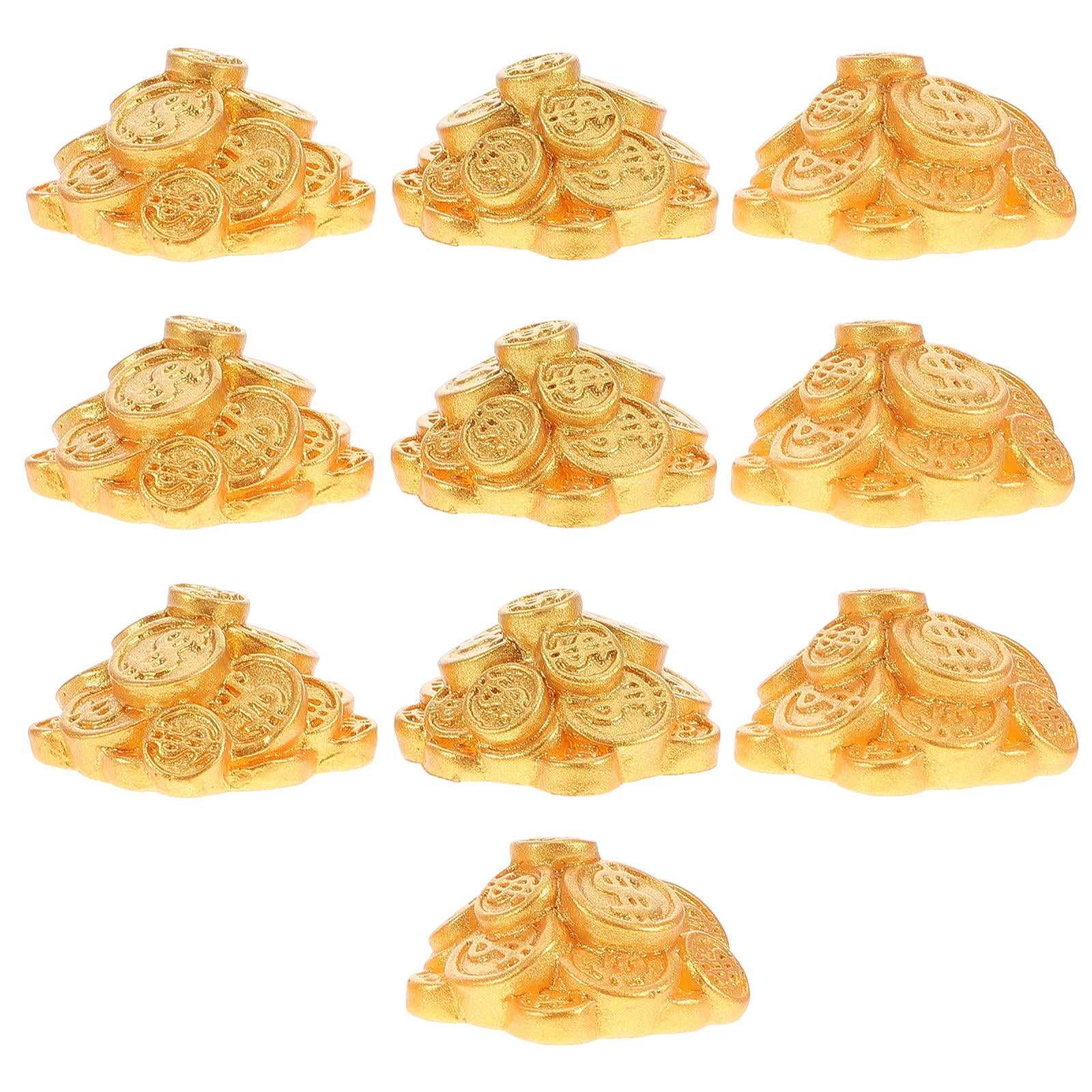 GAXIRE 10pcs Pirate Coins in Golden Resin for Miniature Scene Decor ...