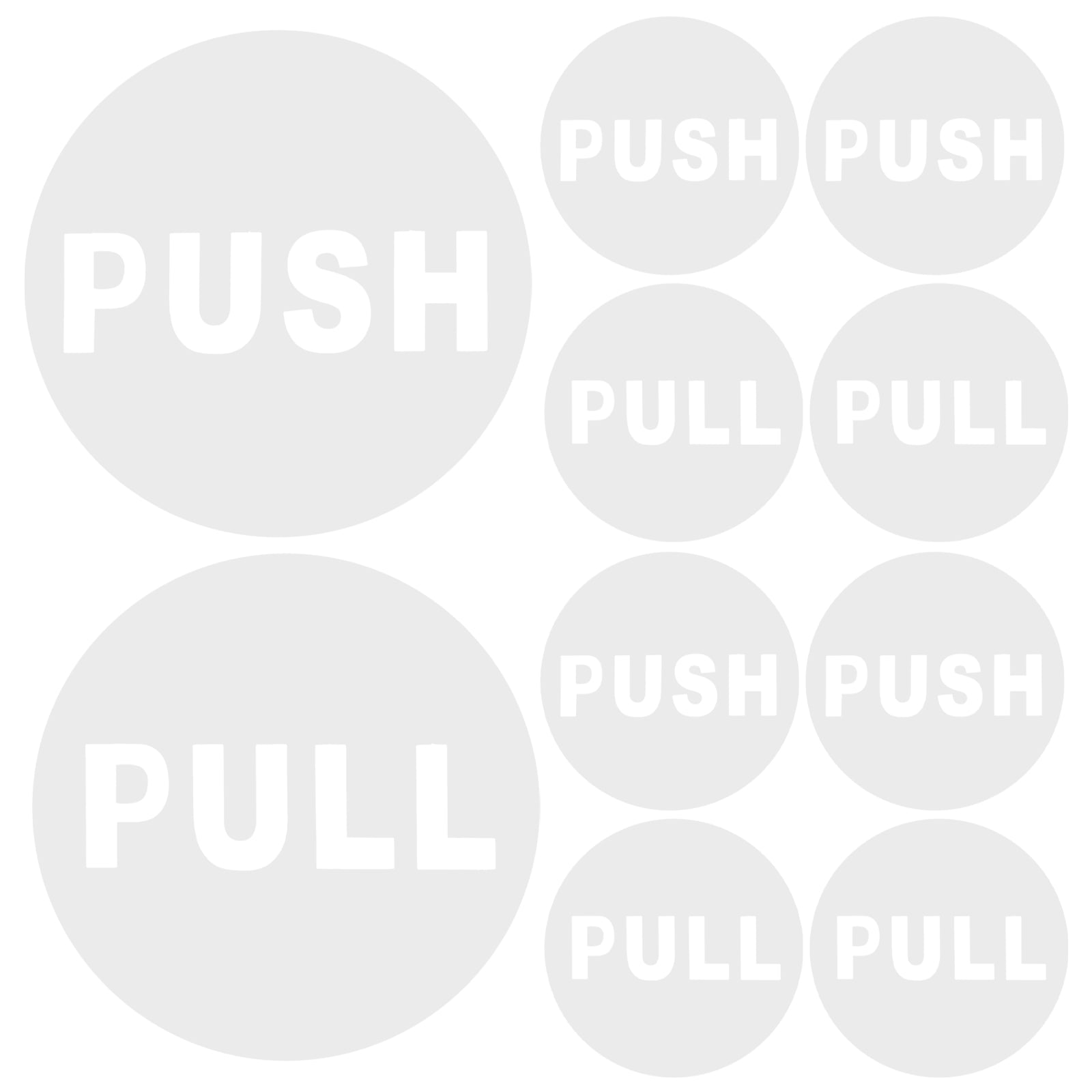 GAXIRE 10sets Creative Glass Door Stickers Reusable Push Pull Signs For ...