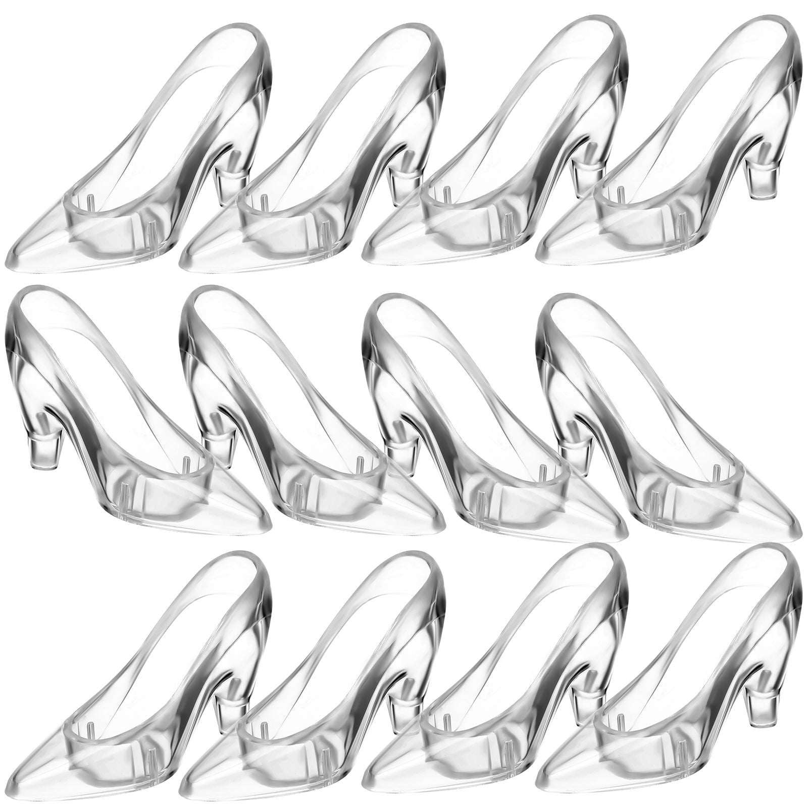 GAXIRE 12 Pcs Clear High Heel Princess Slippers Crystal Shoe ...