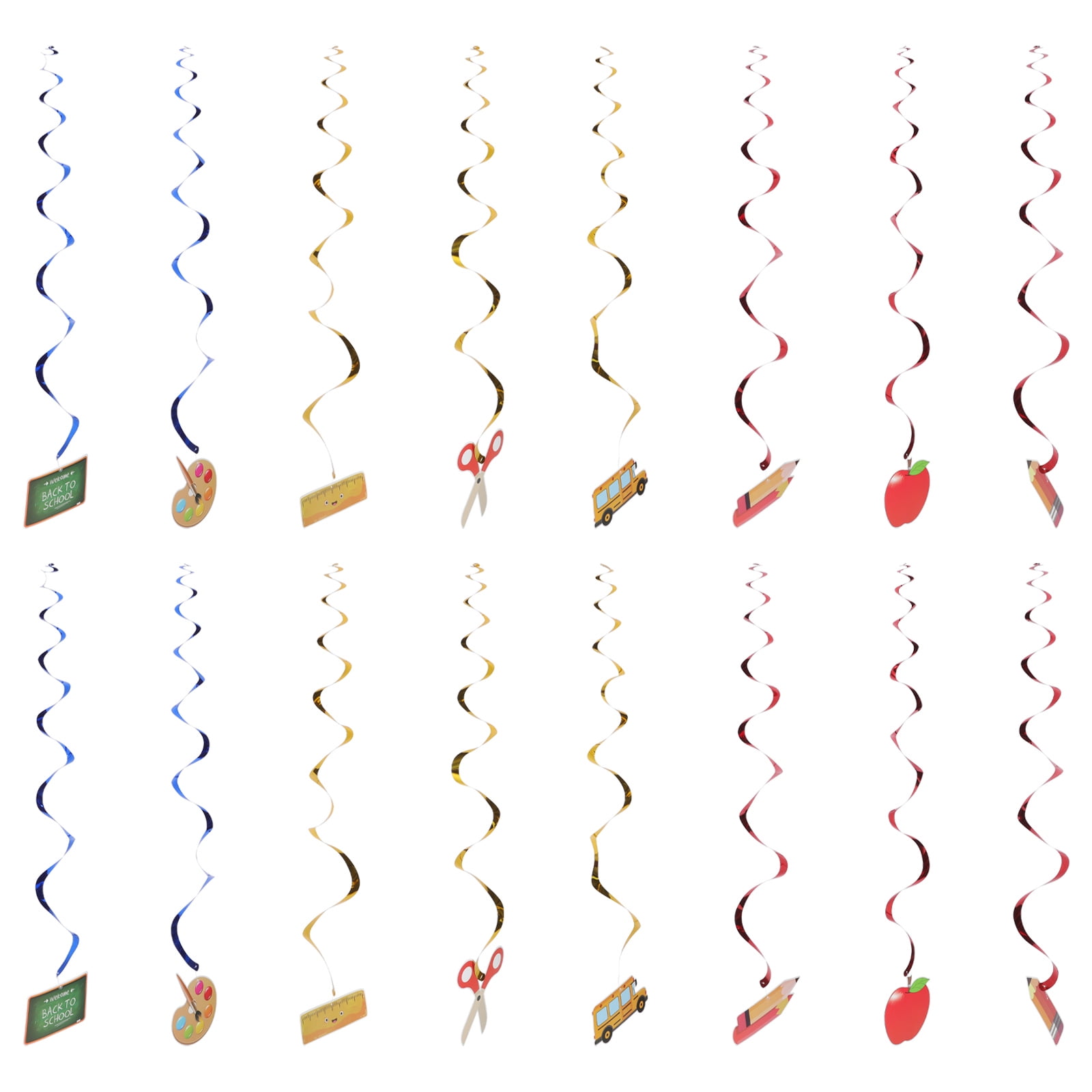 GAXIRE 16Pcs Welcome Back Spiral for Party Paper Spirals Assorted Color ...