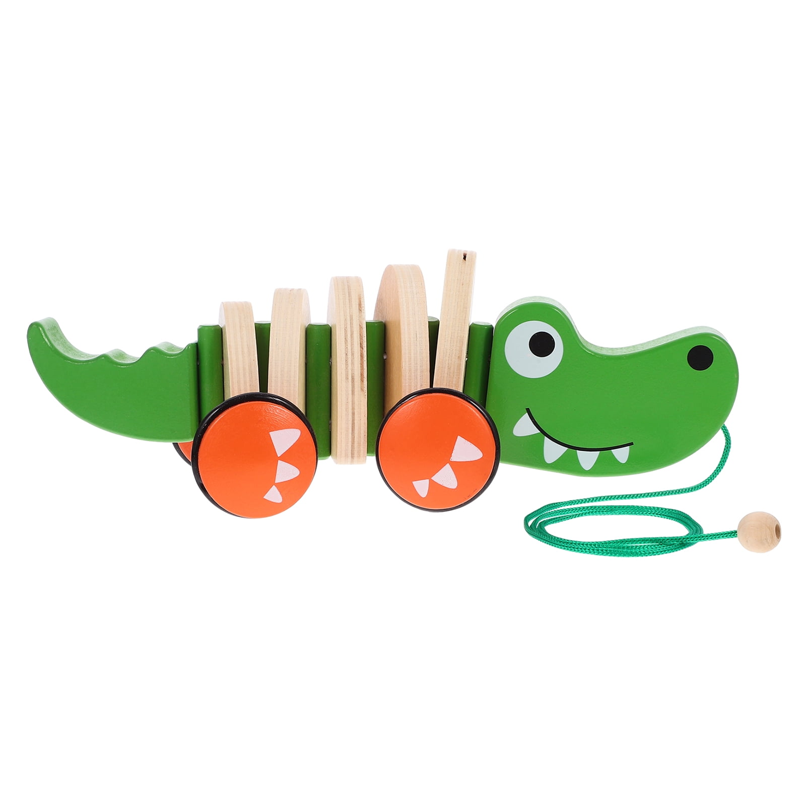 GAXIRE 1Pack Pull Along Toy Car Shaped Wooden Toddler Educational Toy ...