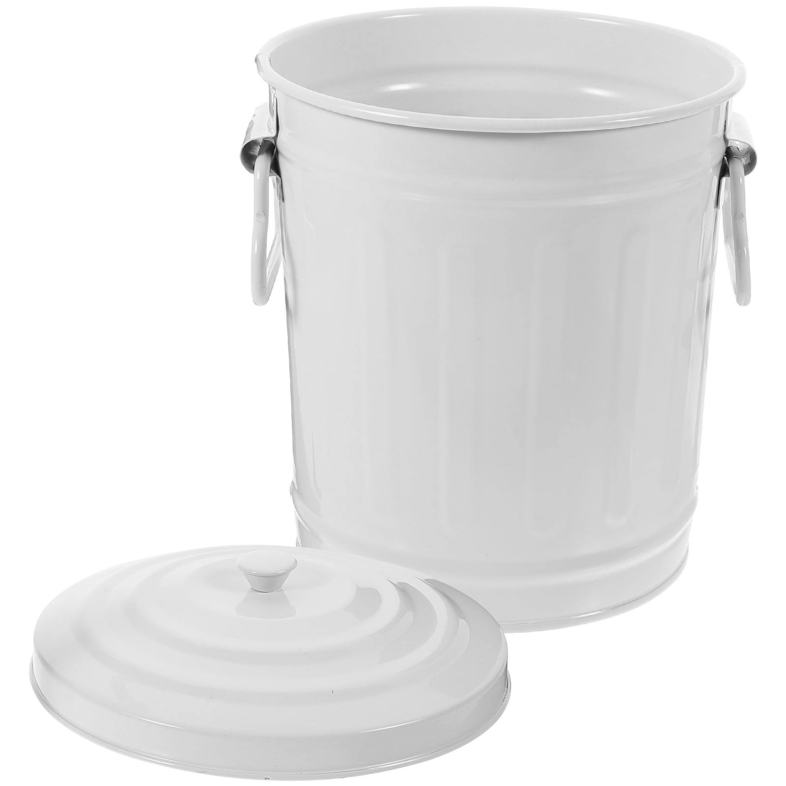GAXIRE 1Pack Marker Holder Organizer Metal Ash Bucket With Lid White ...