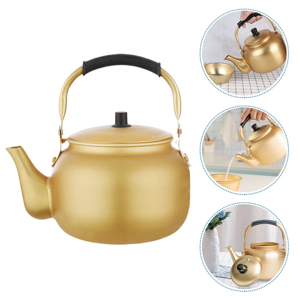 GAXIRE Aluminum Teapot Water Kettle for Heating, Golden Color ...