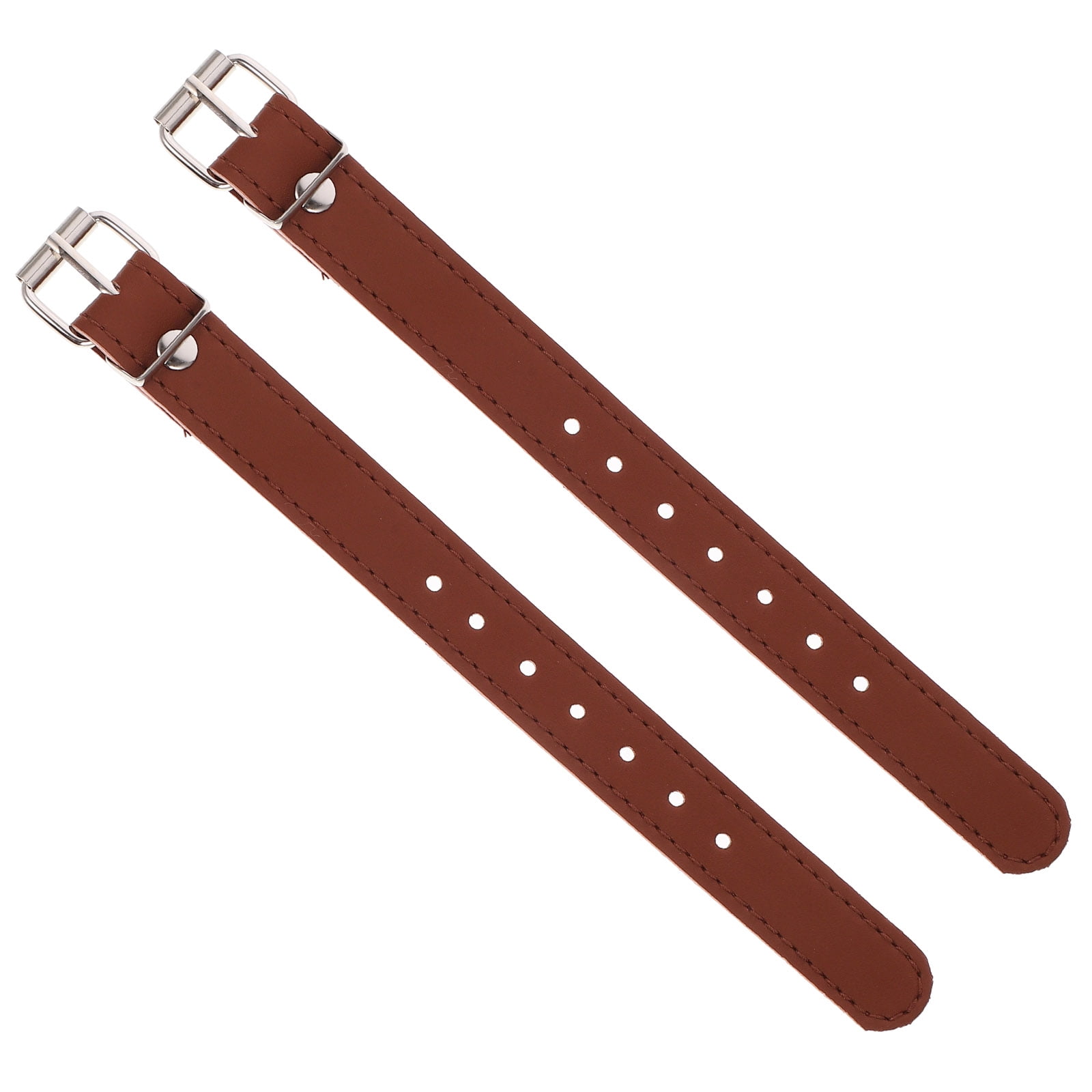GAXIRE 1 Pair Brown PU Bike Basket Straps with Adjustable Holes for ...
