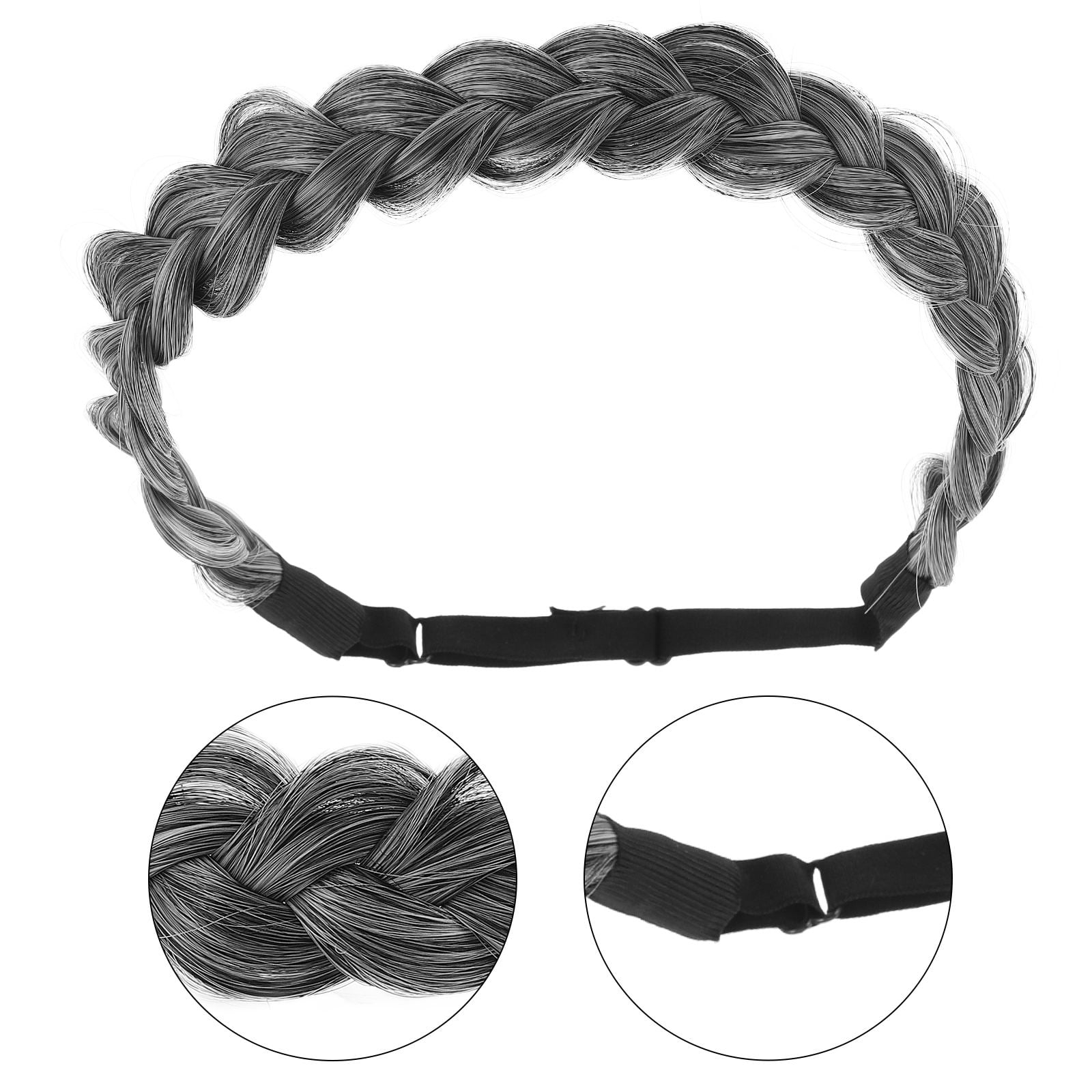 GAXIRE 1Pcs Braided Headband Grey Formal Occasions Fake Braid ...