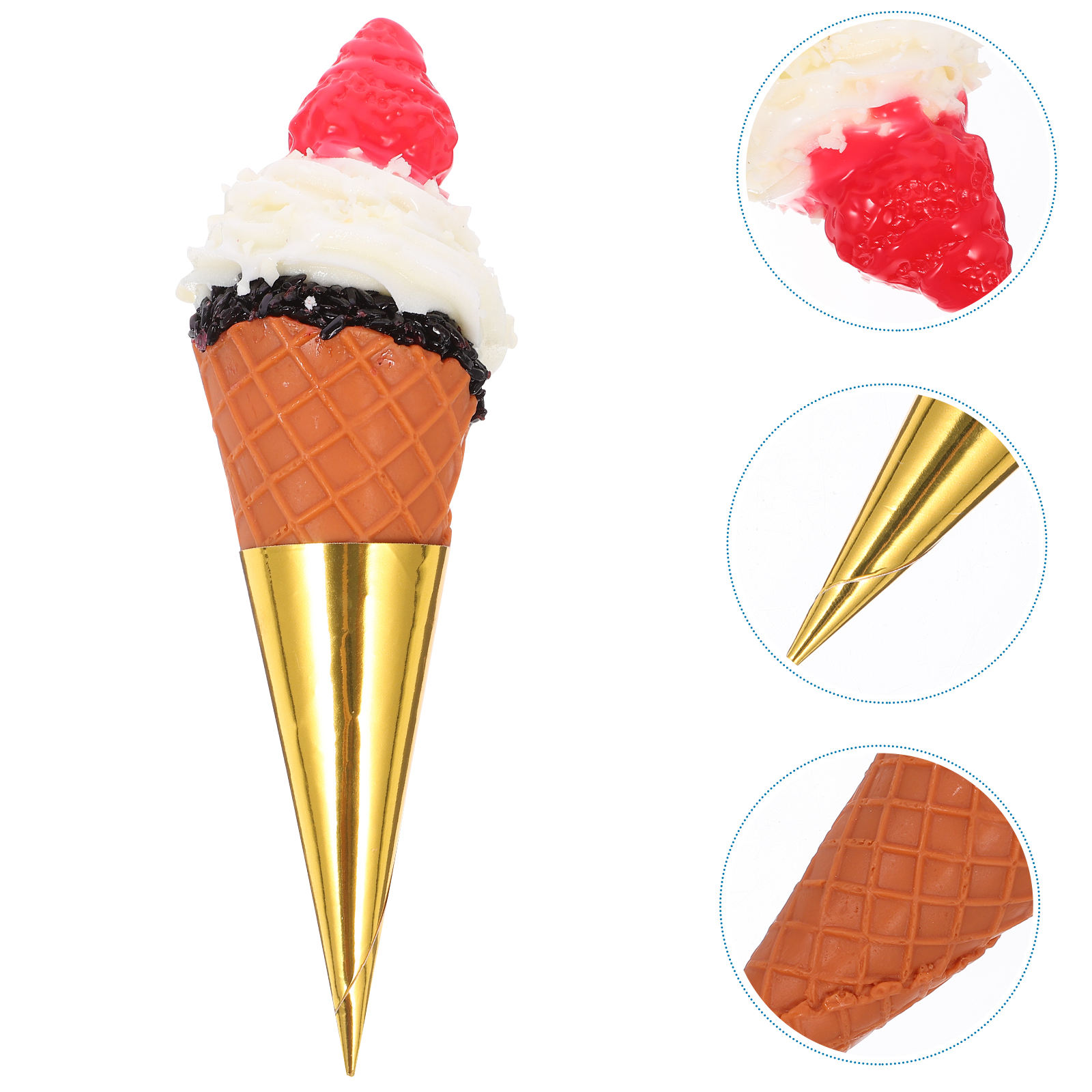 GAXIRE 1Pcs Fake Ice Cream Cone Toy Realistic Design For Kids And ...