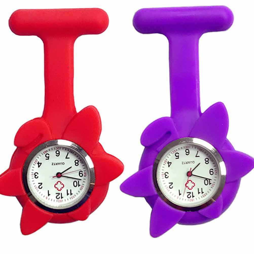 GAXIRE 1Pcs Hanging Pocket Watch Purple Silicone Glass for Nurses Women ...
