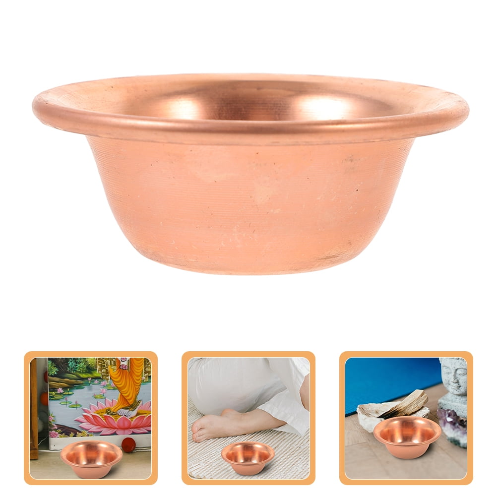 GAXIRE 1Pcs Offering Bowl Rose Gold Copper Traditional Design For ...