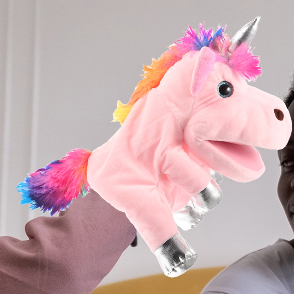 GAXIRE 1Pcs Pink Unicorn Hand Puppet for Storytelling and Interactive ...
