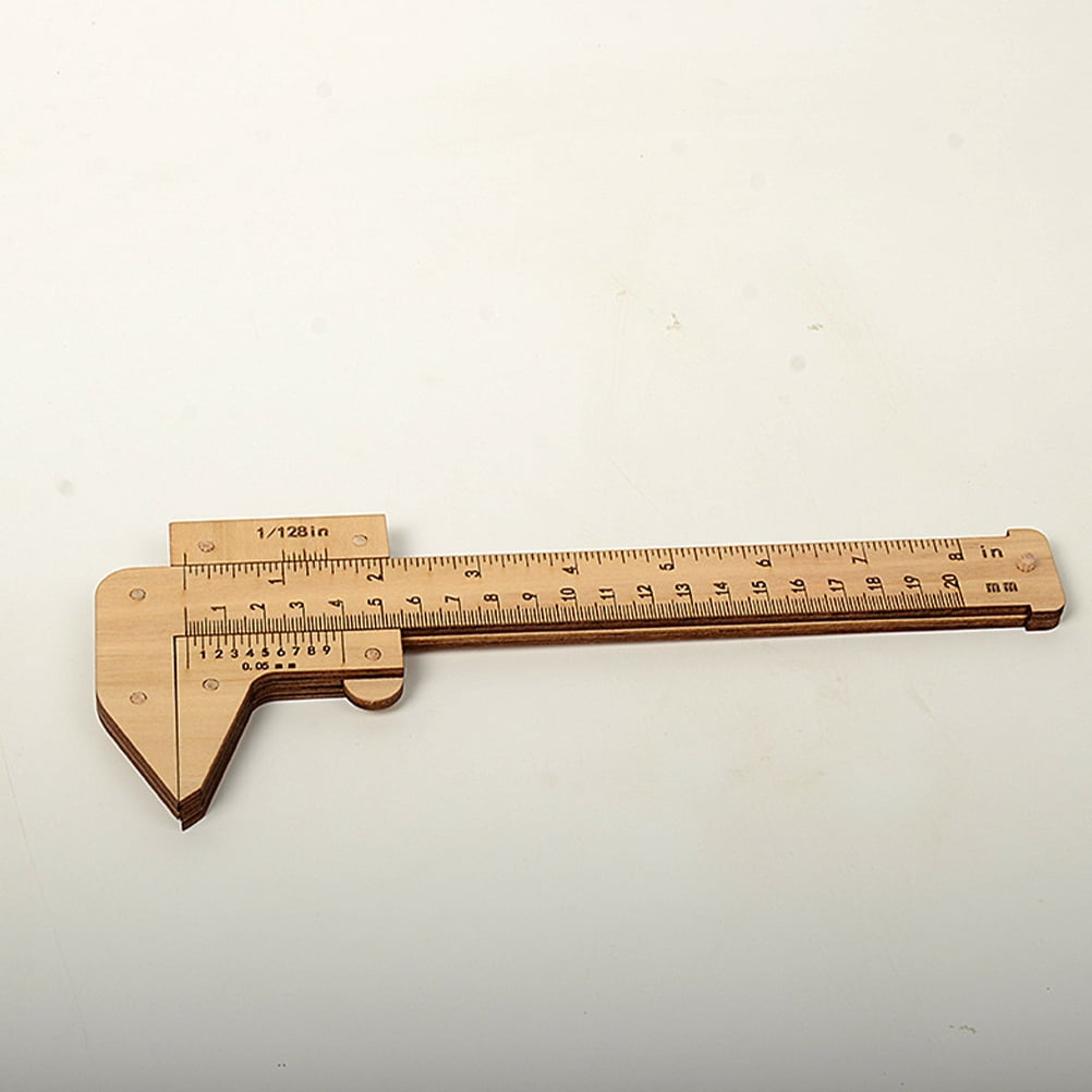 GAXIRE Wooden Caliper Ruler 1 Piece Beige Double Scale Rectangular ...