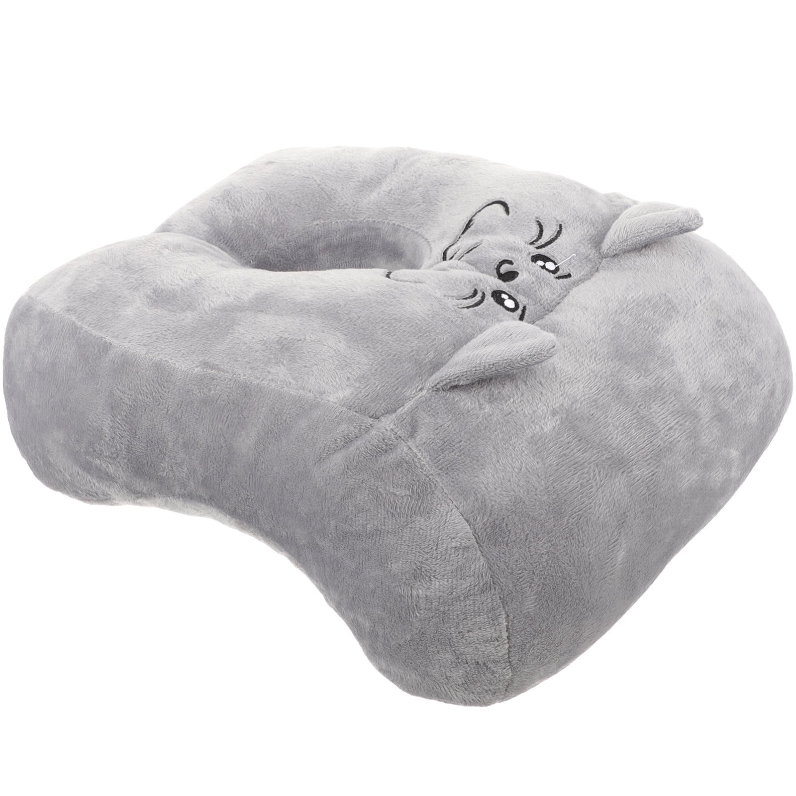 GAXIRE Cat Face Shape Grey Nap Pillow for Students and Office Workers ...