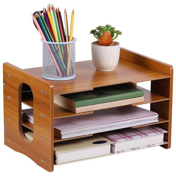 GAXIRE 1Set Cherry Wood File Organizer With Modern Design For Office ...