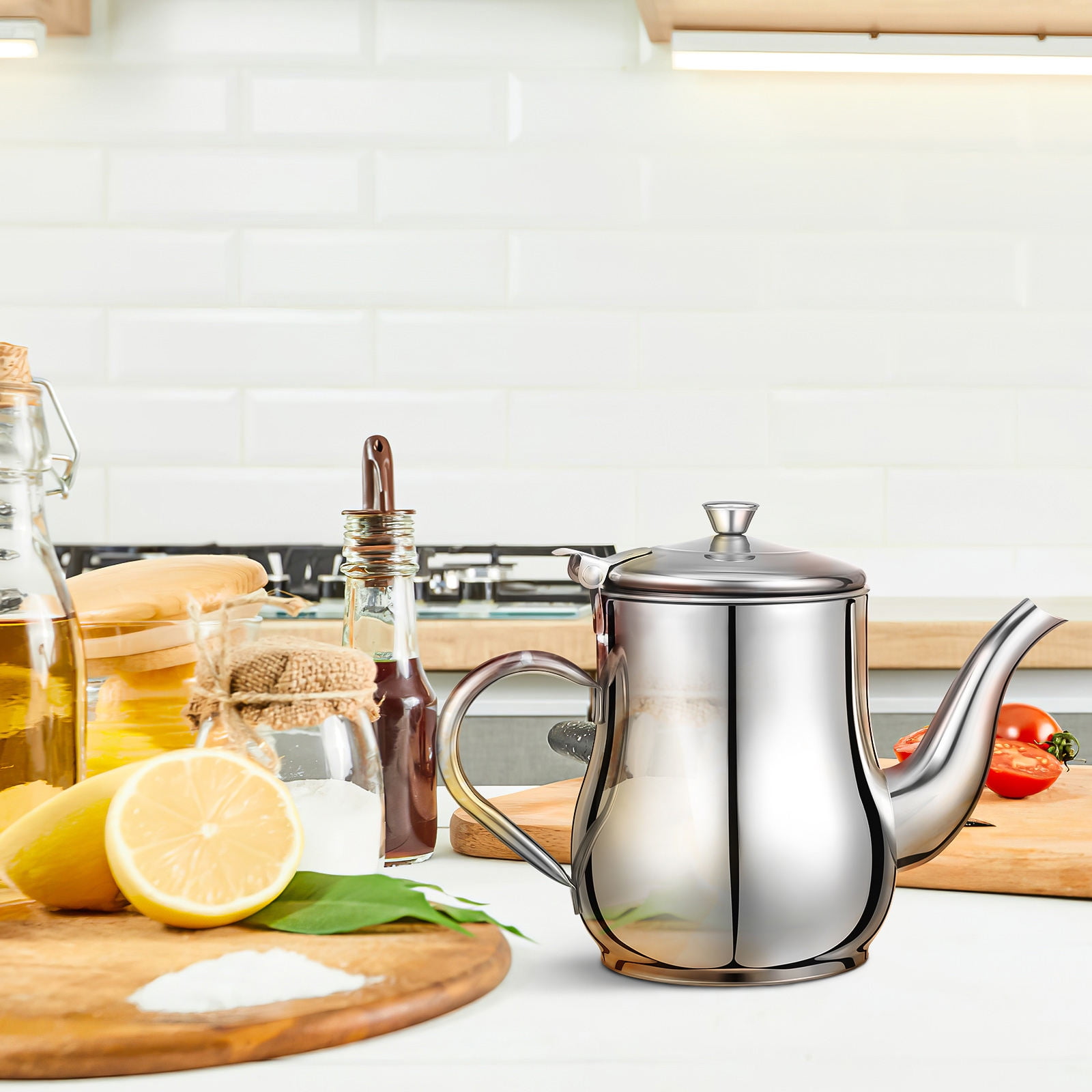 GAXIRE 1Set Cylindrical Stainless Steel Grease Cup for Kitchen Use and ...