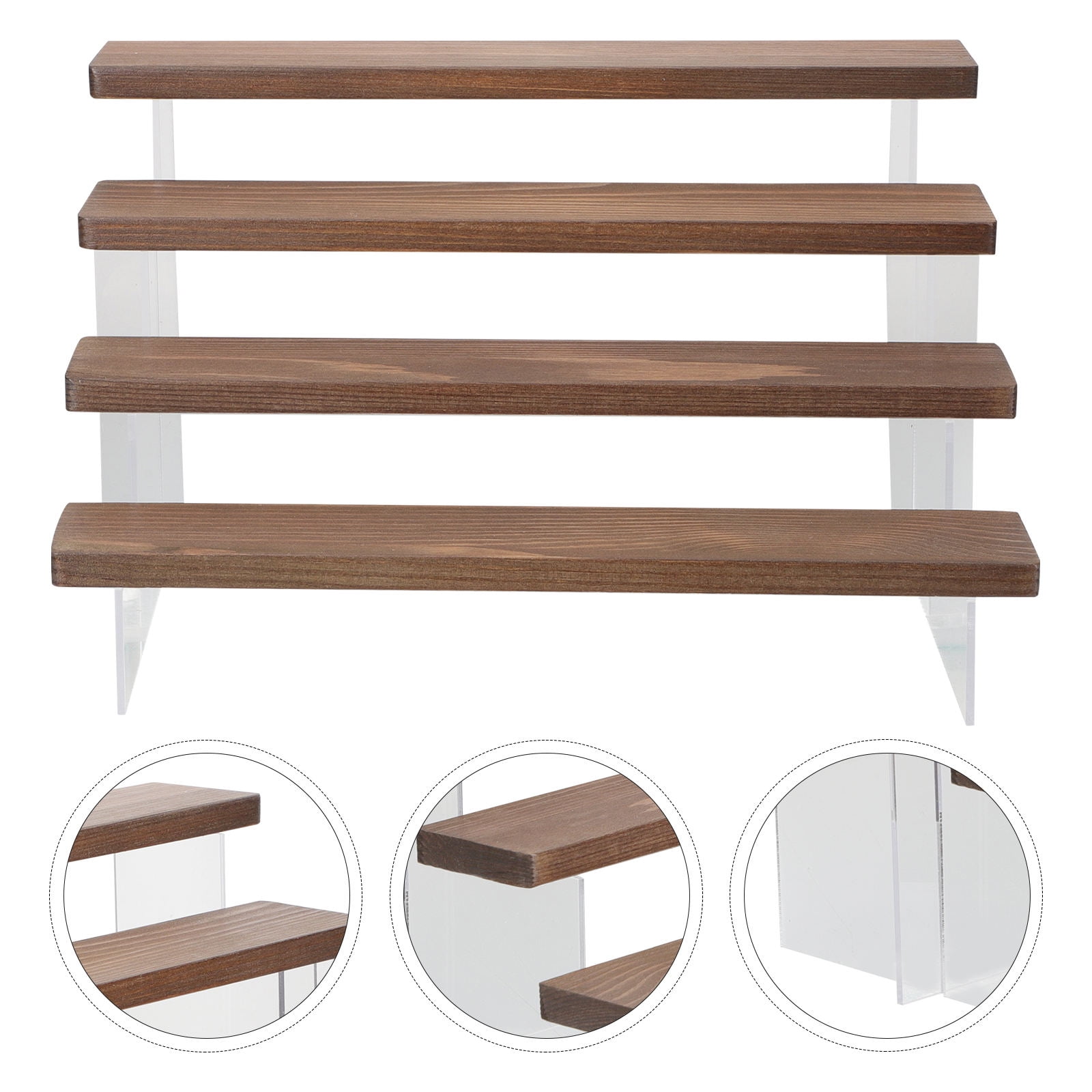 GAXIRE 1Set Figures Rack Acrylic Wood Simple Ladder Design For Toys ...