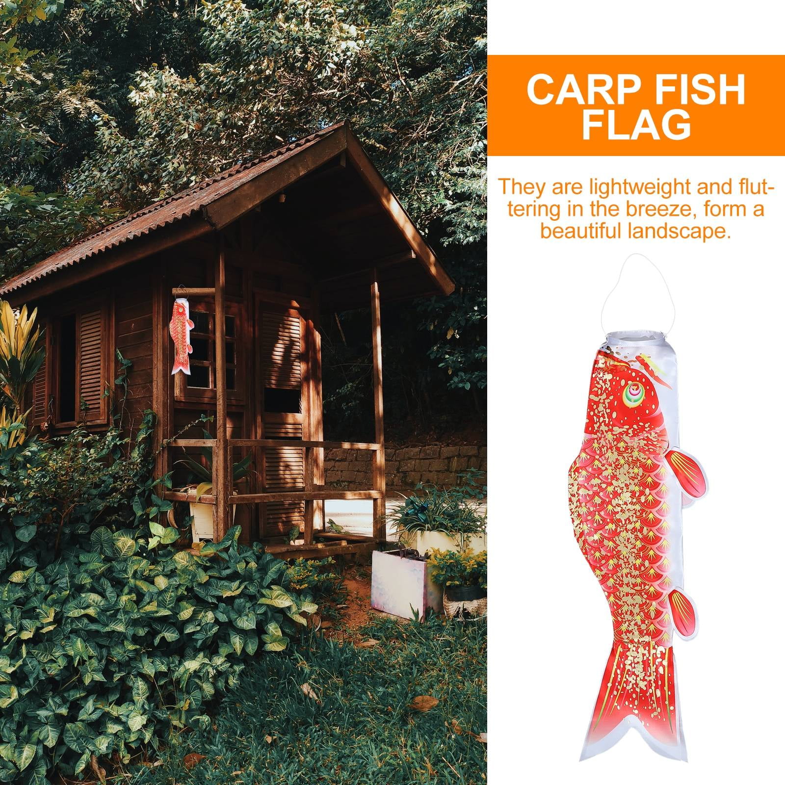GAXIRE 1Set Fish Decor Carp Flag Red and Gold 3D Shape for Tourist ...