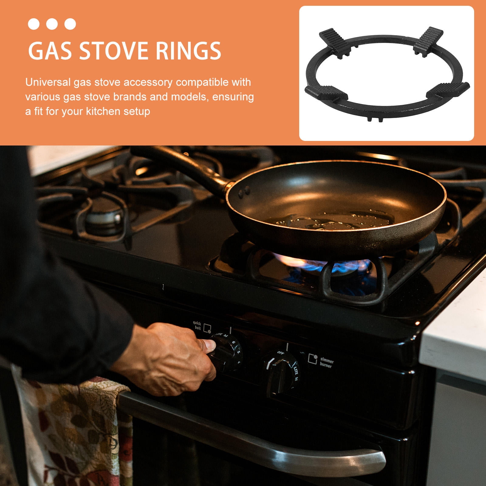 GAXIRE 1Set Gas Cooker Accessories Black Iron Square Gas Stove Rack for ...