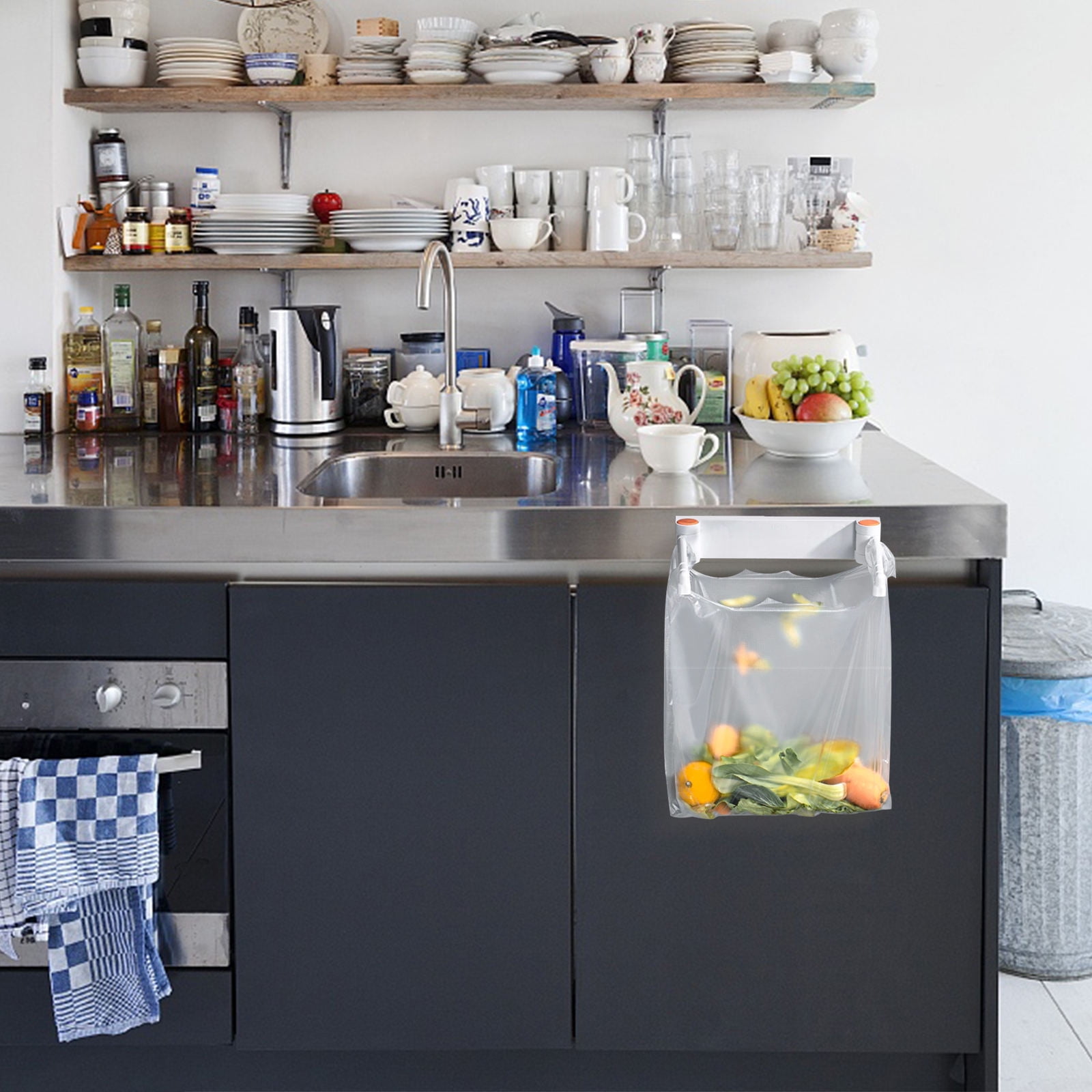 GAXIRE Trash Bag Hanging Rack ABS Storage Household Users Kitchen ...