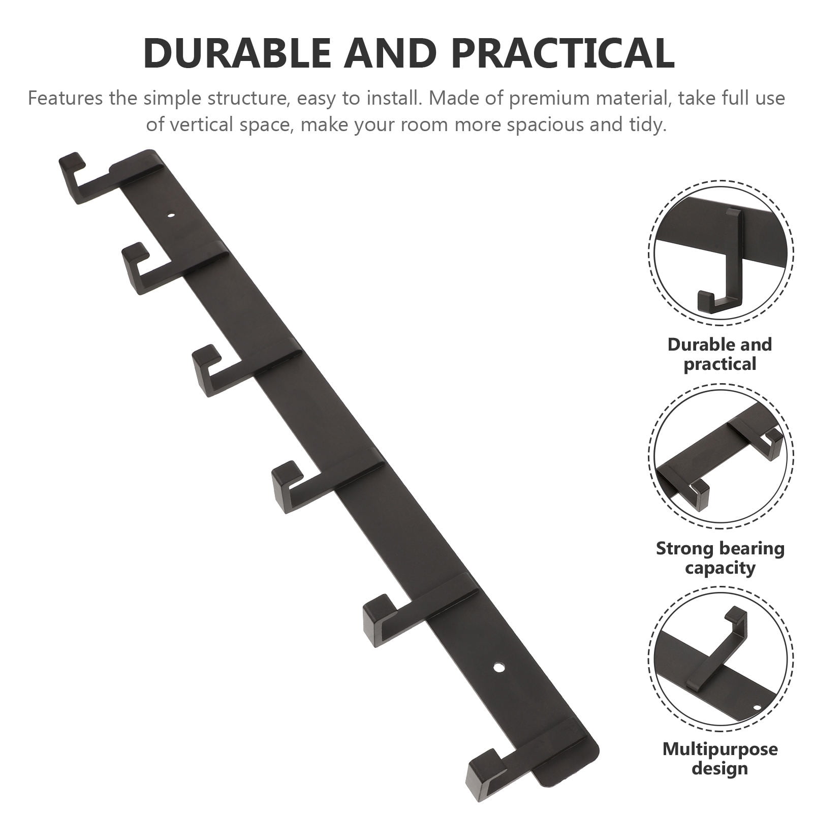 GAXIRE Aluminum Wall Mounted Storage Hook Rack for Indoor Outdoor Multi ...