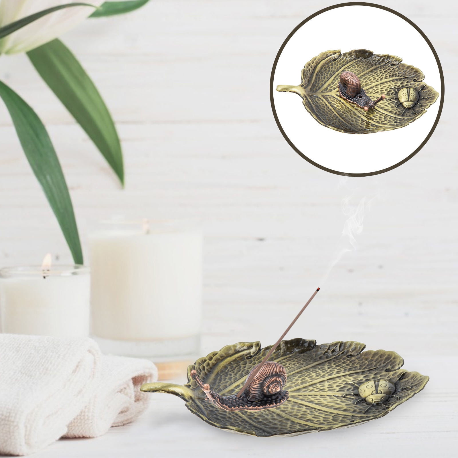 GAXIRE 1Set Japanese Zen Style Censer Backflow Burner Zine Alloy ...