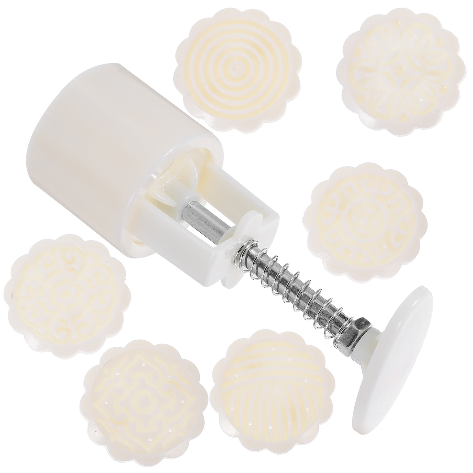 GAXIRE Moon Cake Mold Press Set, Non-Stick Fondant Template, Beige ...