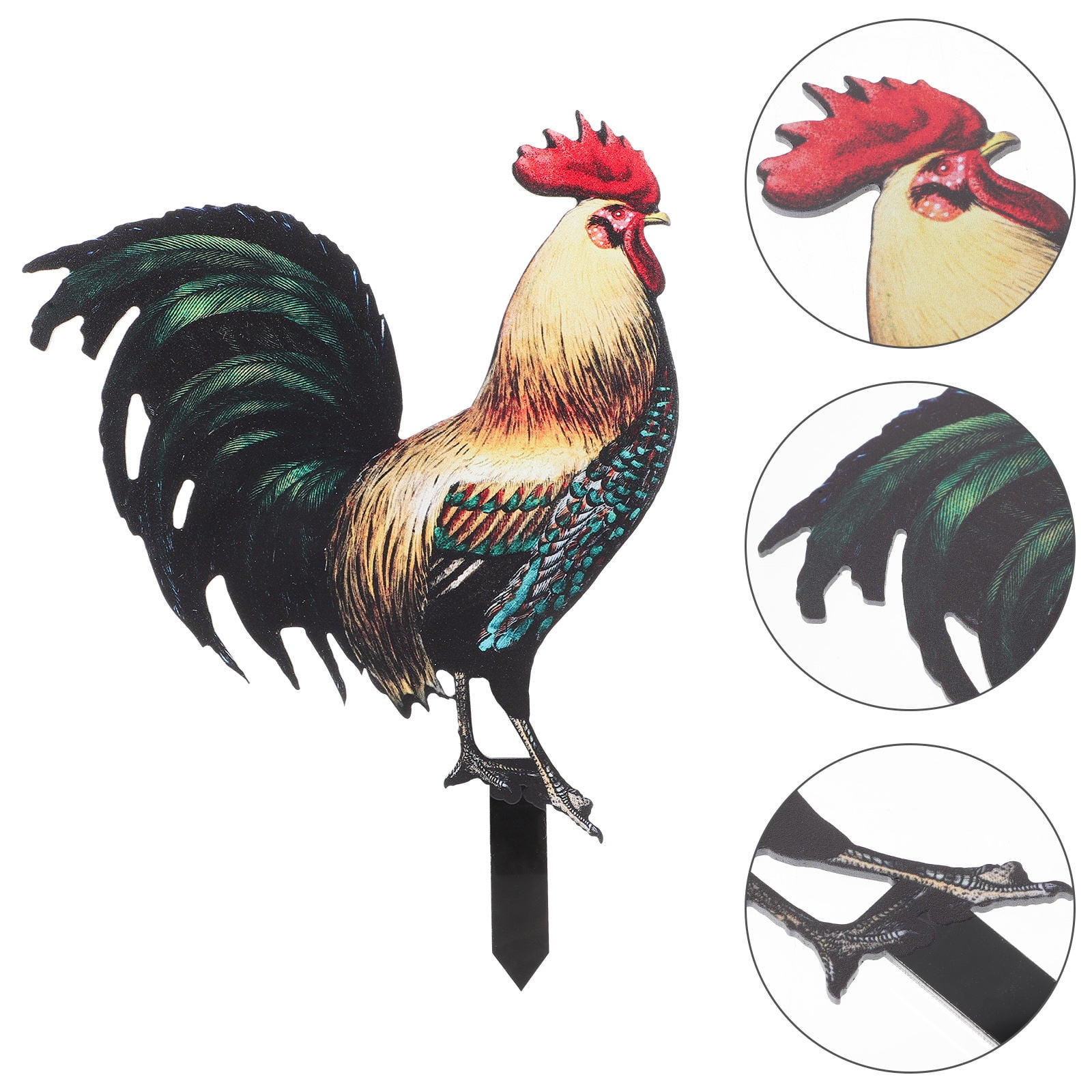 GAXIRE 1Set Multi-Colored Acrylic Chicken Sculpture For Realistic ...