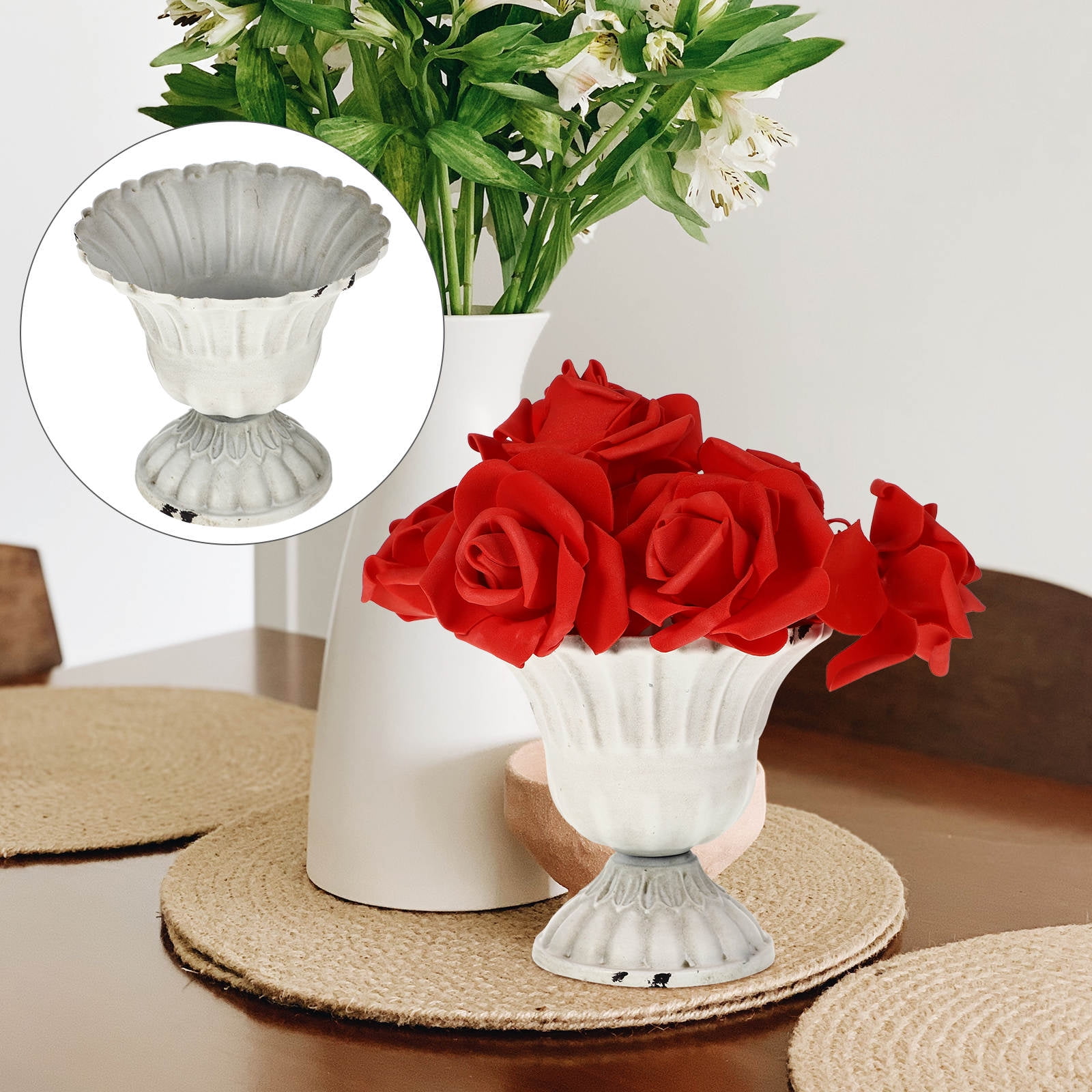 GAXIRE 1Set Room Decorations Aesthetic Vase in White Iron for Home and ...