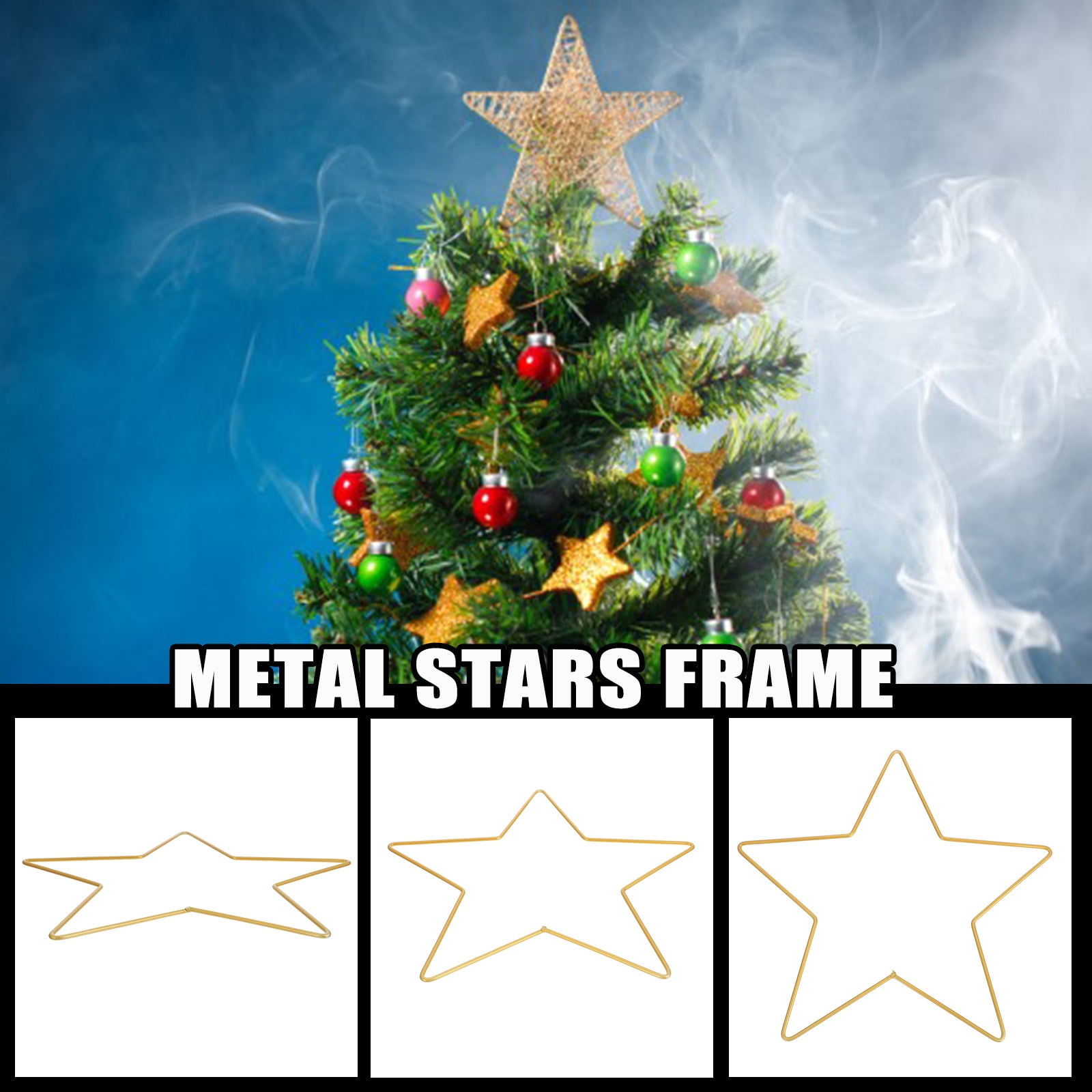 GAXIRE 1Set Star Macrame Frame Metal Pentagram Shape Wall Decor Golden ...