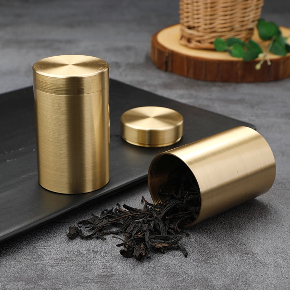 GAXIRE Handcrafted Copper Tea Storage Container with Polished Surface ...