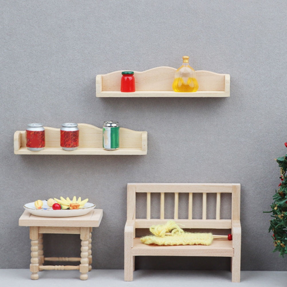GAXIRE Miniature Wall Rack in House Shape for Dollhouse Furniture ...