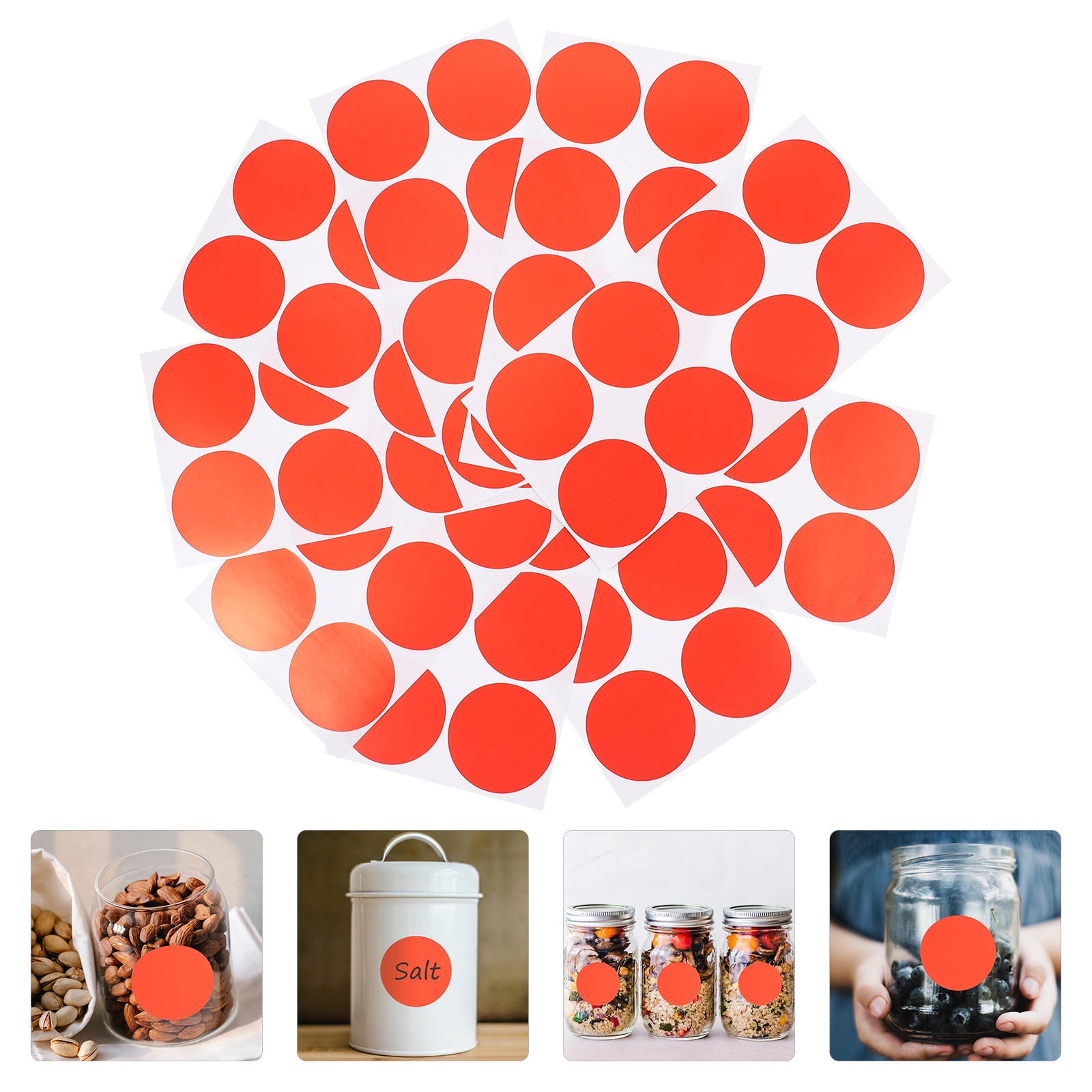 GAXIRE 20 Sheets 8Pcs Sheet Red Adhesive Dot Stickers Small Round ...