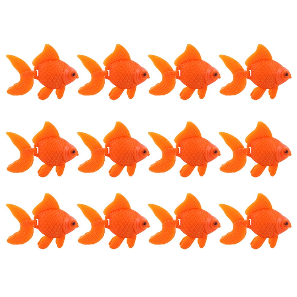 GAXIRE 20Pcs Artificial Fish Decor Goldfish Model Orange Plastic ...